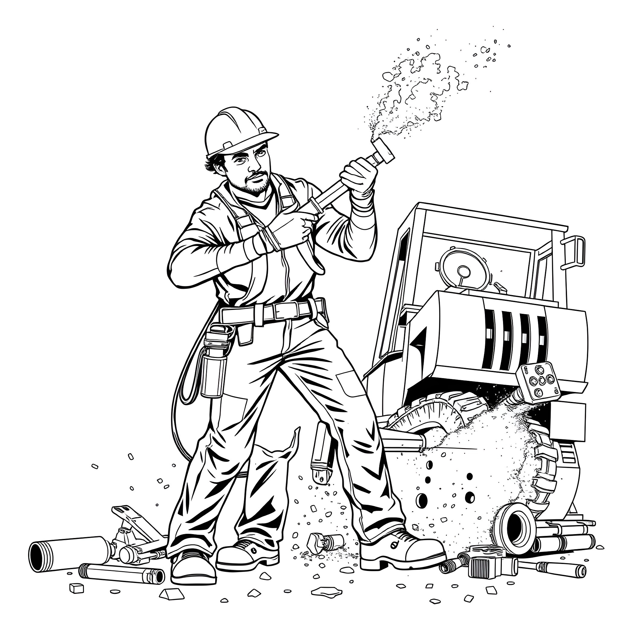 Best Jackhammer Coloring Pages (Free Printable PDF)