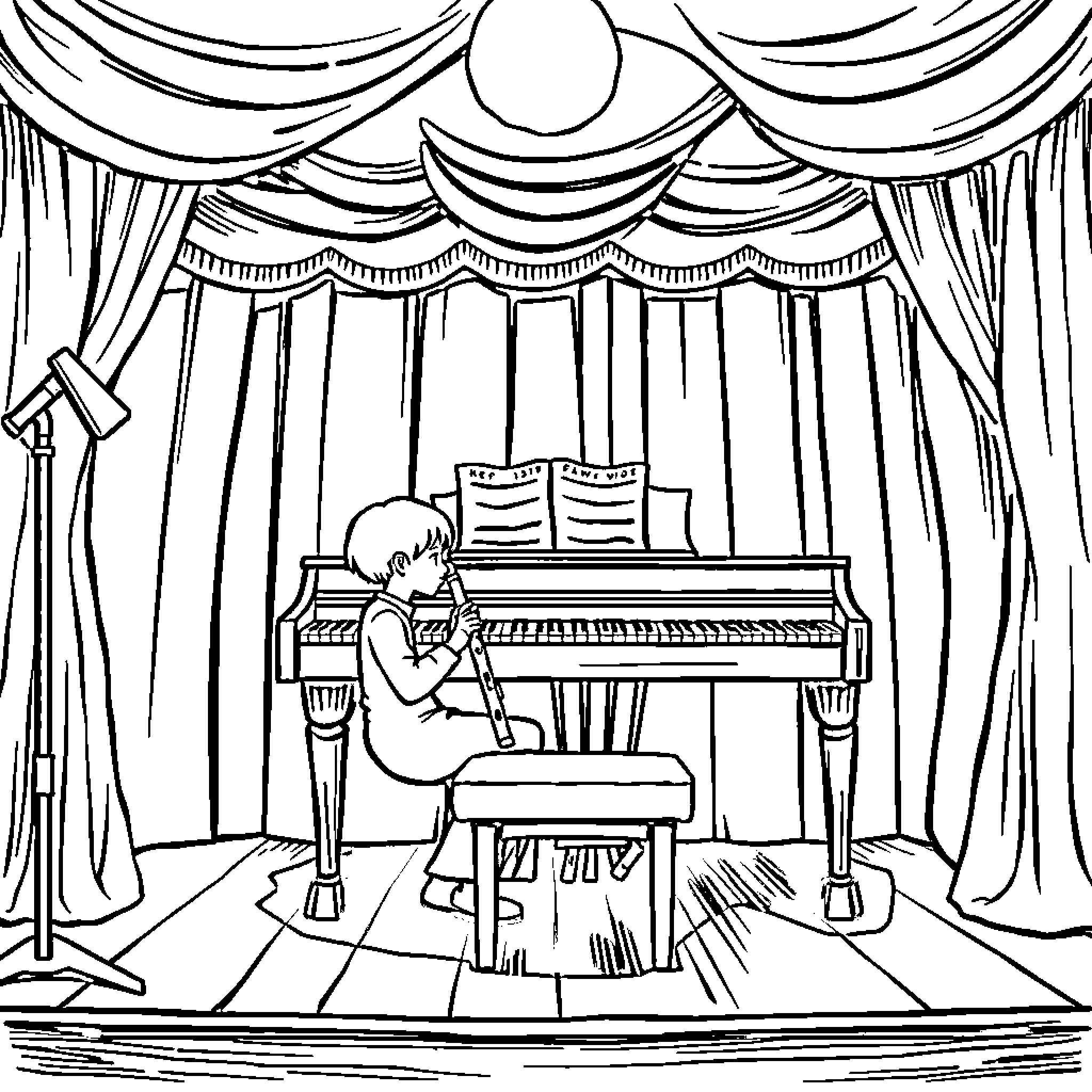 Best Flute and Piano Coloring Pages (Free Printable PDF)