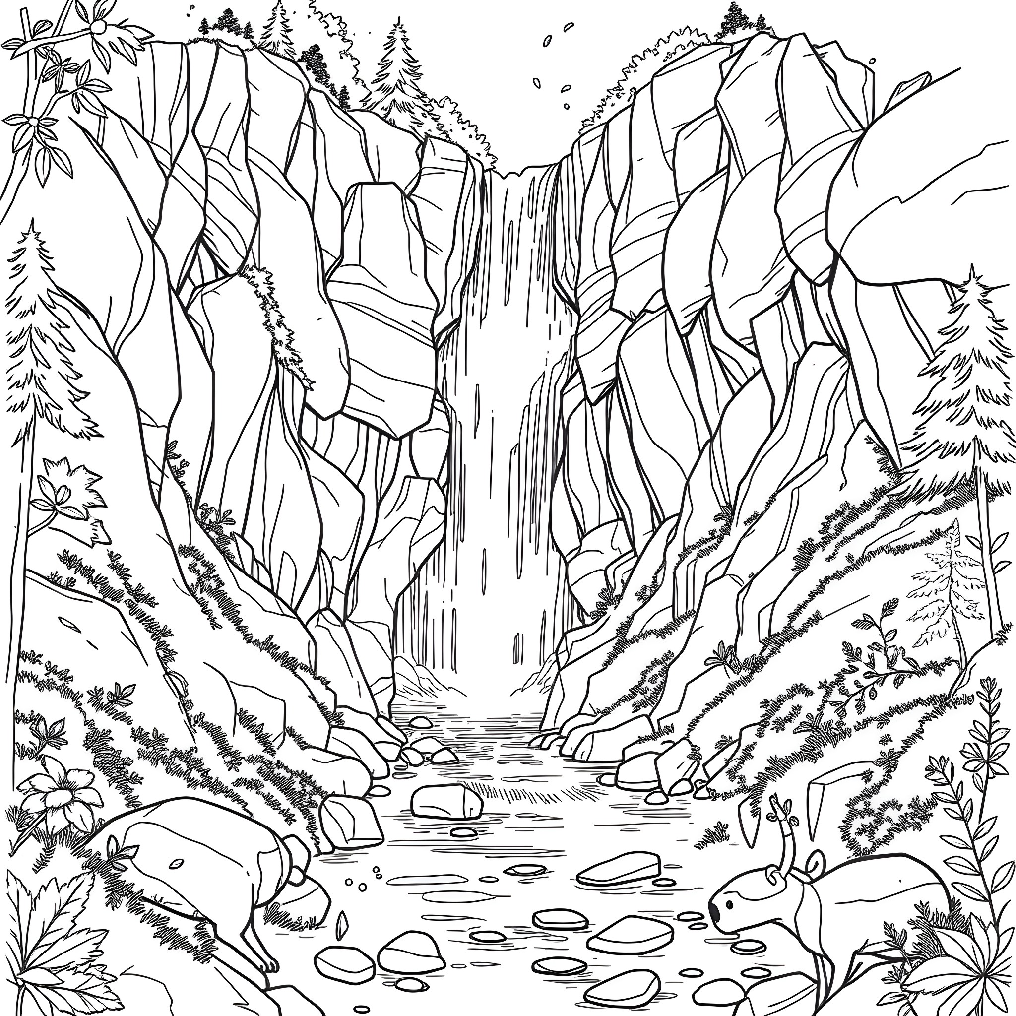 20 Best Waterfall Coloring Pages (Free Printable PDFs)