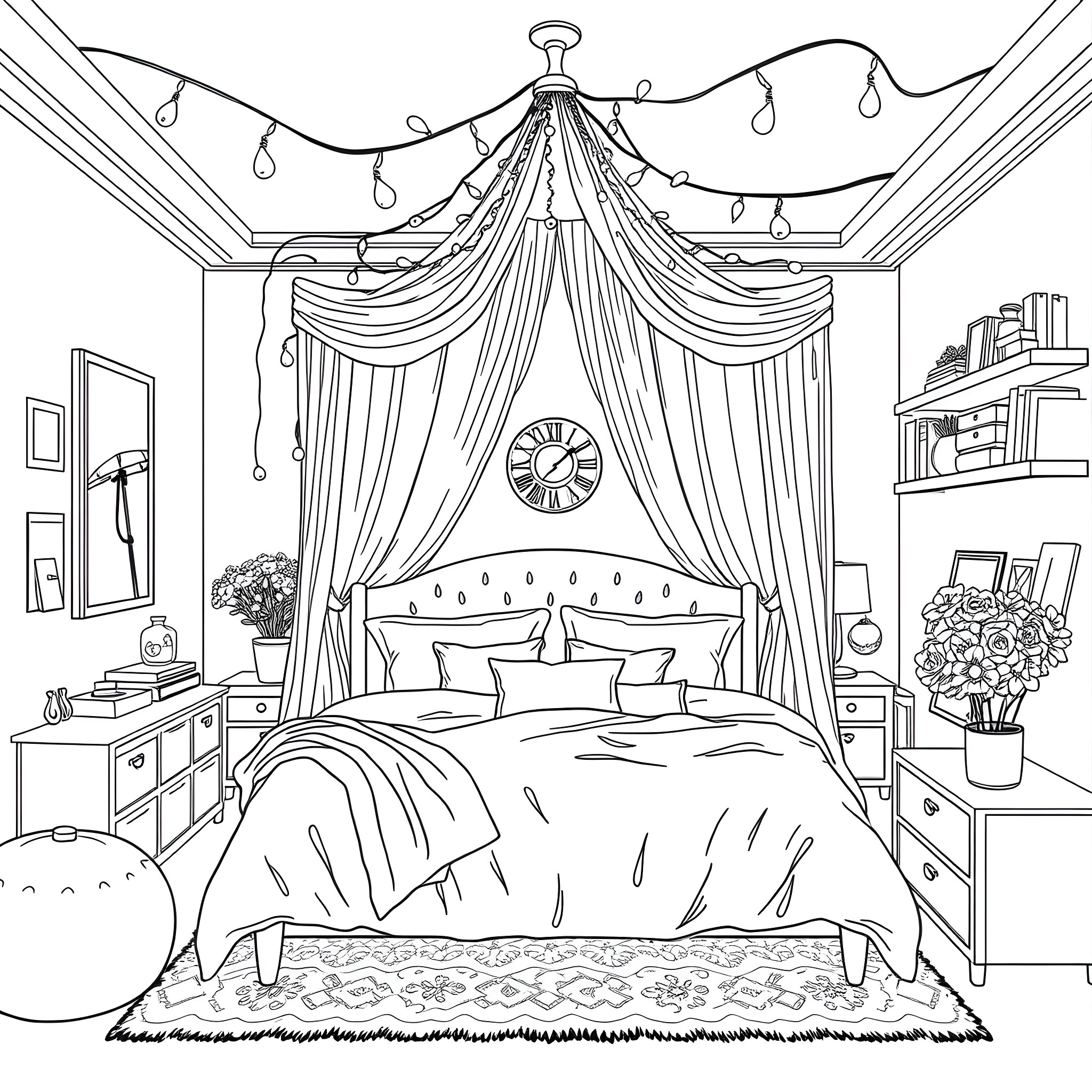 Best Bedroom Coloring Pages (Free Printable PDF)
