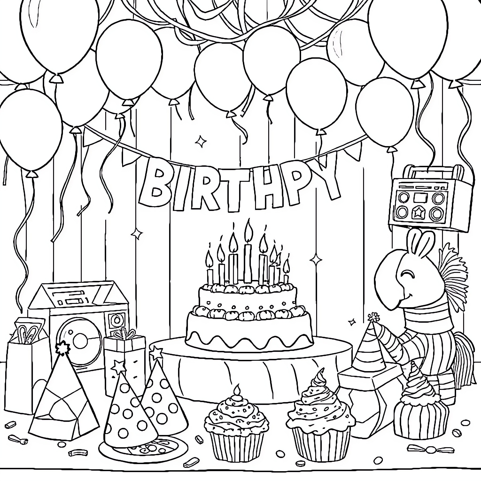 Best Birthday Party Coloring Pages (Free Printable PDF)