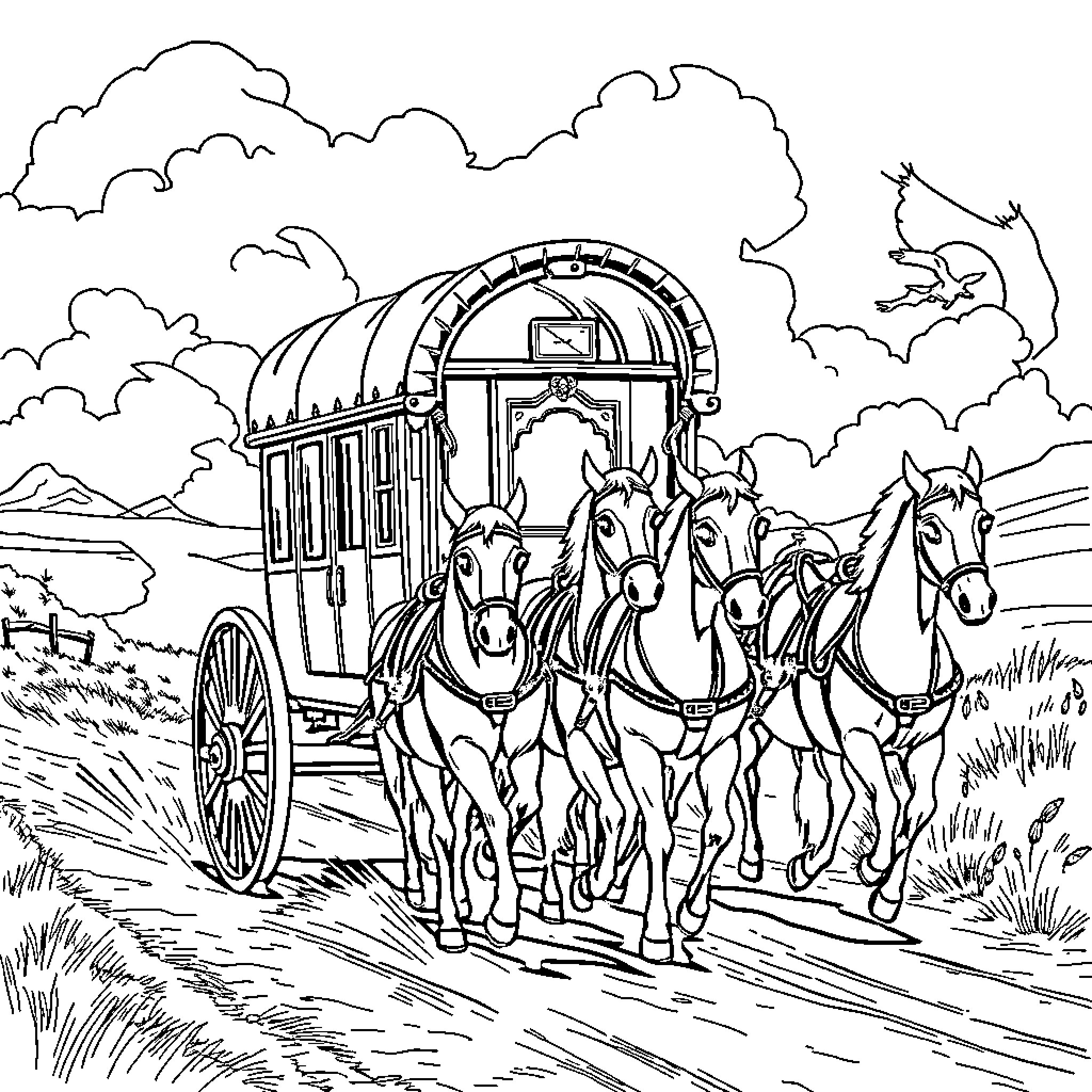 Best Stage Coach Coloring Pages (Free Printable PDF)