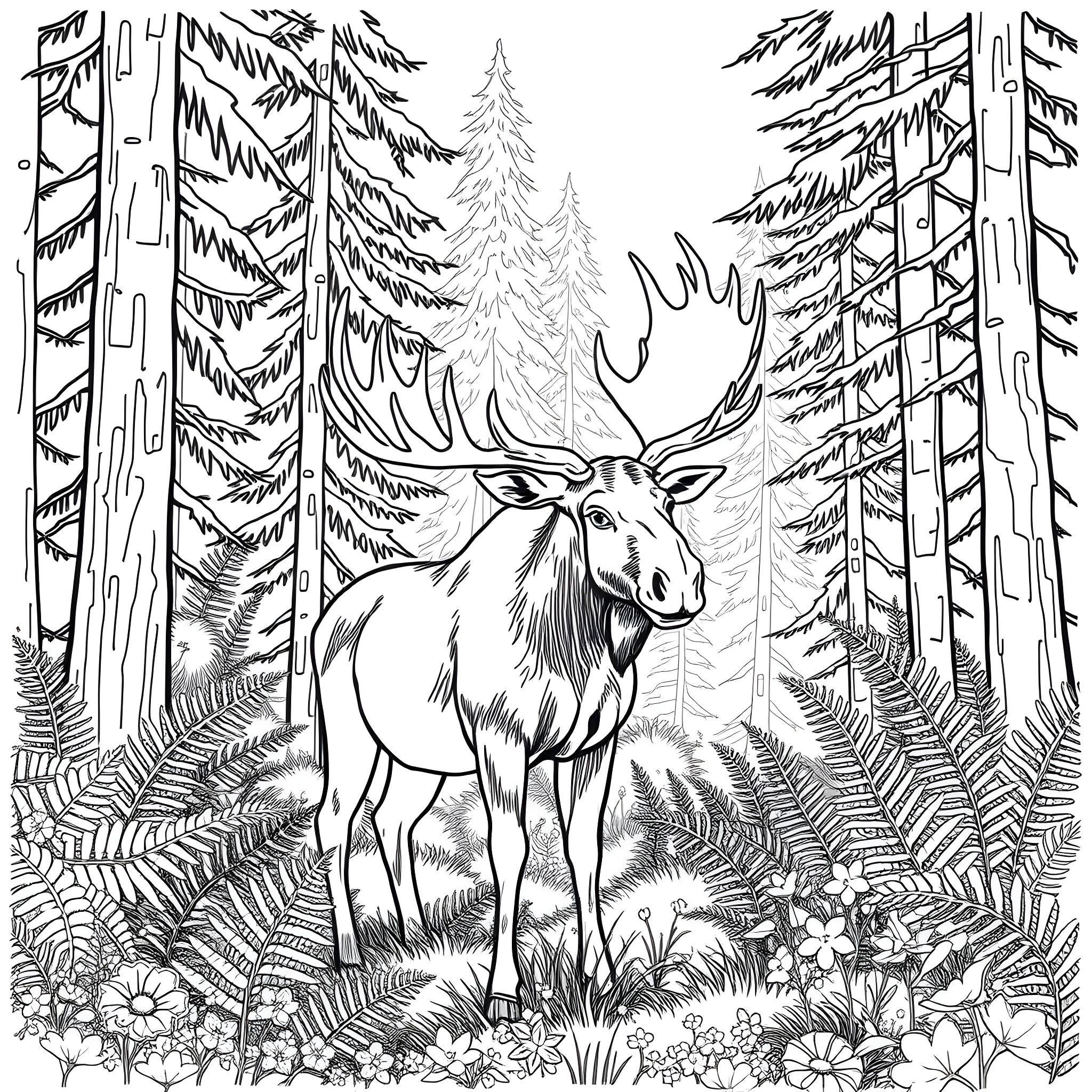 50 Best Moose Coloring Pages (Free Printable PDFs)