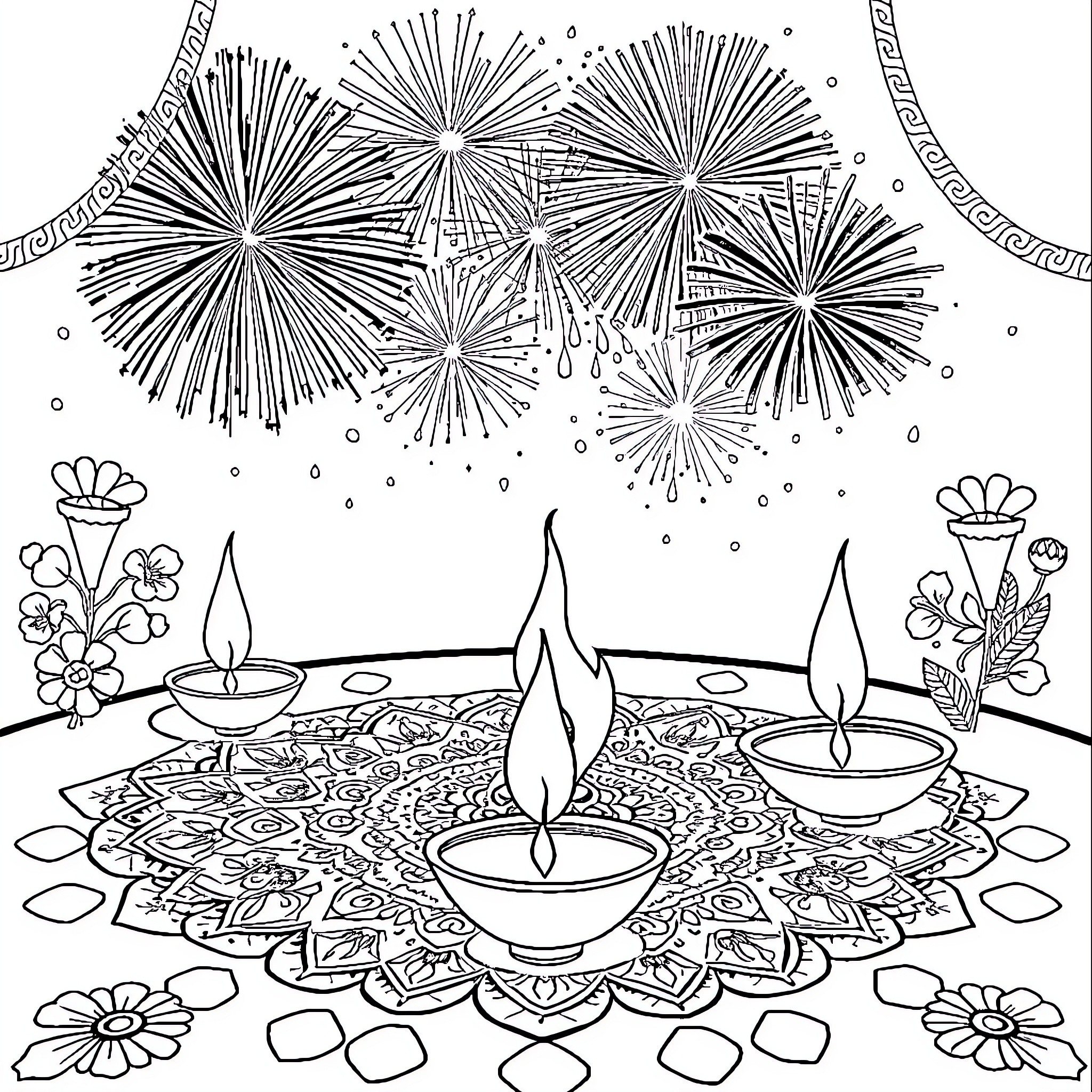 Best Diwali Coloring Pages (Free Printable PDF)
