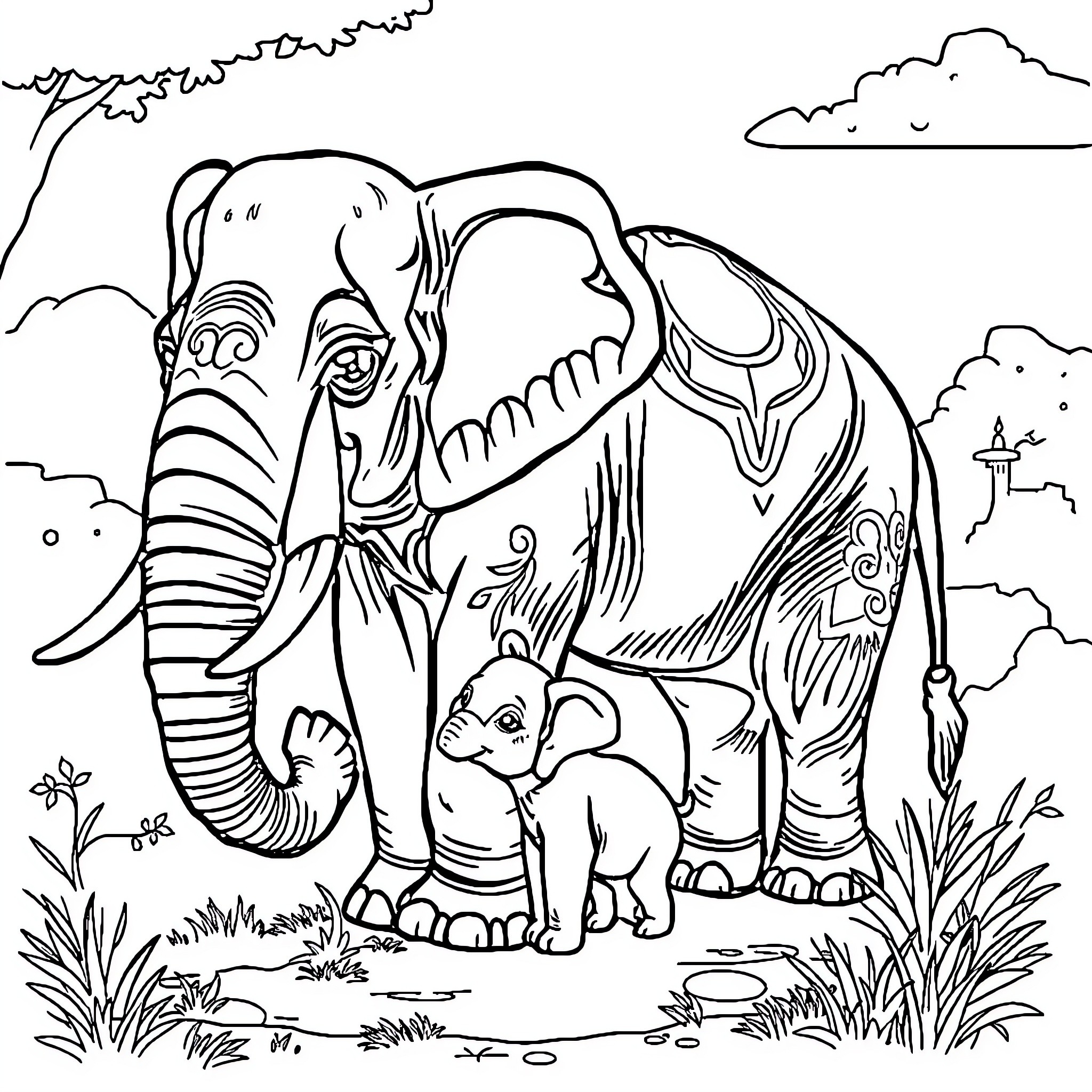 4 Best Gajah Coloring Pages (Free Printable PDFs)