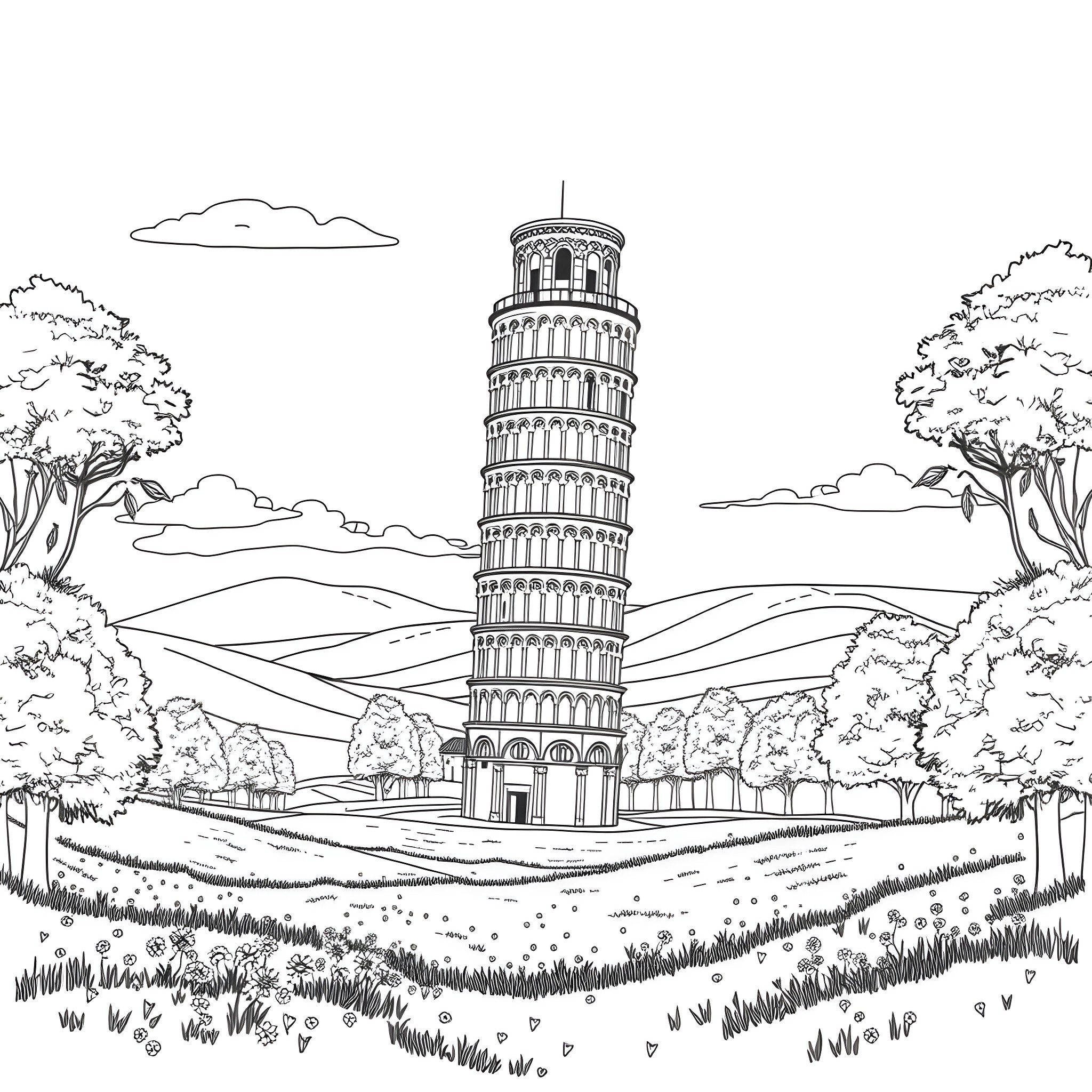 Best Leaning Tower Of Pisa Coloring Pages (Free Printable PDF)