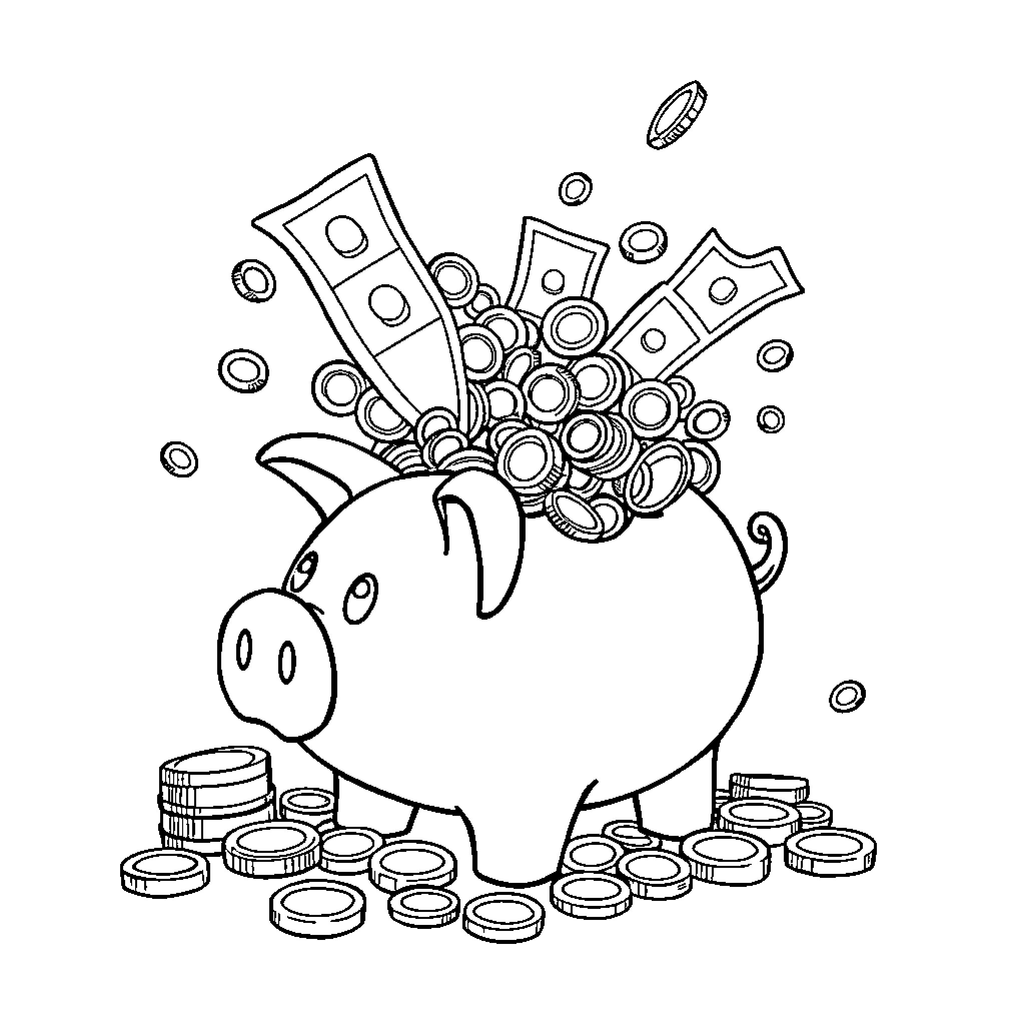 Best Piggy Bank Coloring Pages (Free Printable PDF)