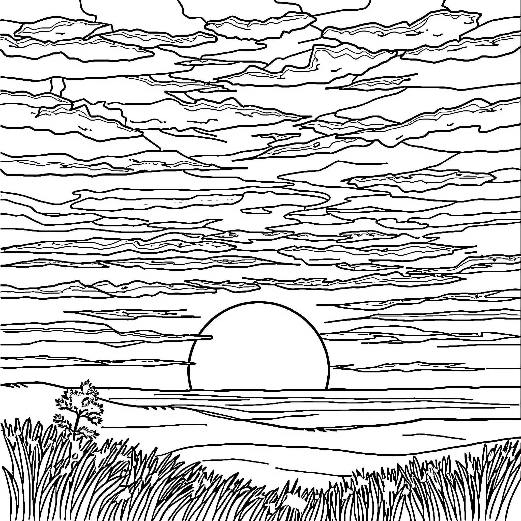 Best Sunset Coloring Pages (Free Printable PDF)