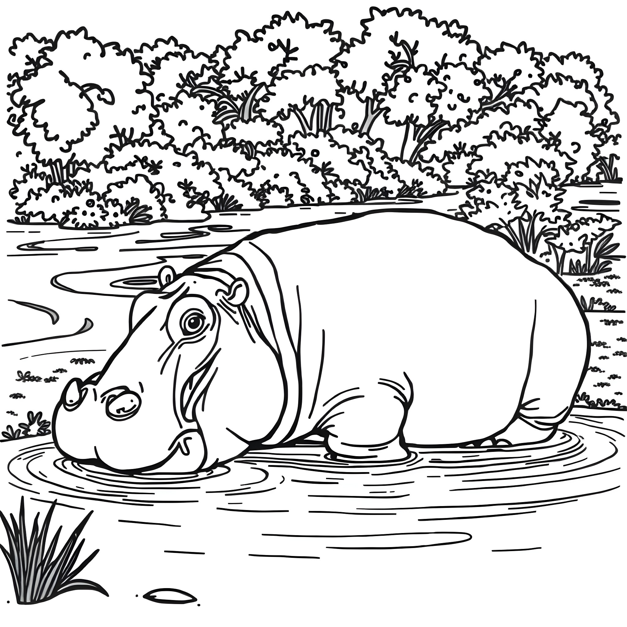 Best Hippopotamus Coloring Pages (Free Printable PDF)