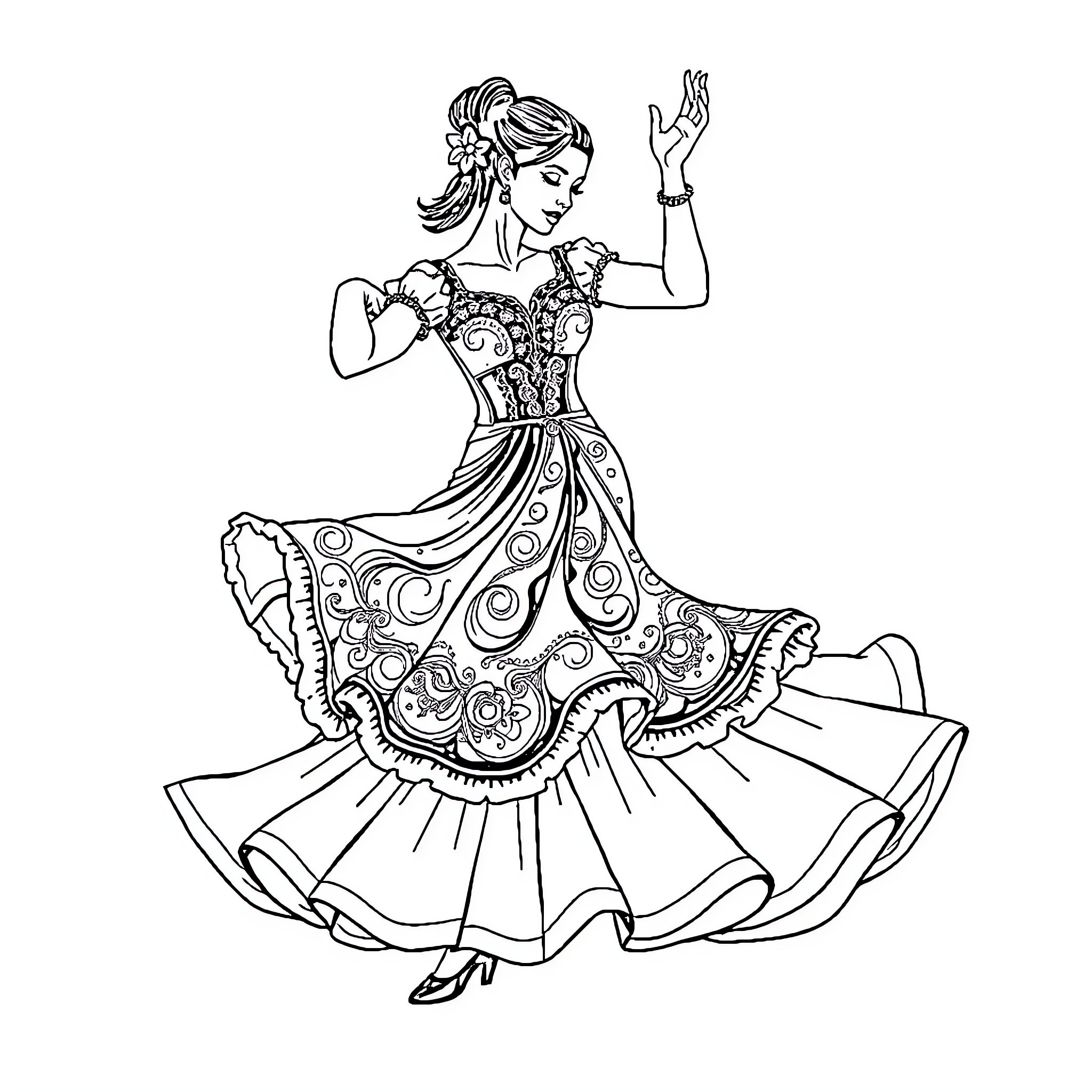 Best Flamenco Dancer Coloring Pages (Free Printable PDF)