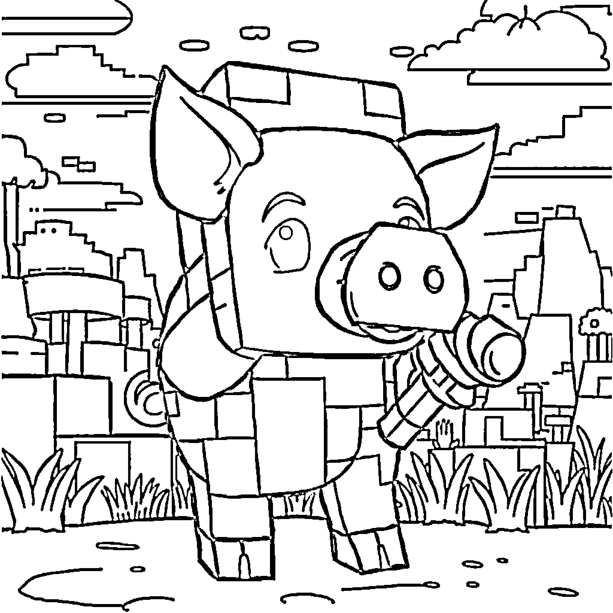 Best Minecraft Pig Coloring Pages (Free Printable PDF)