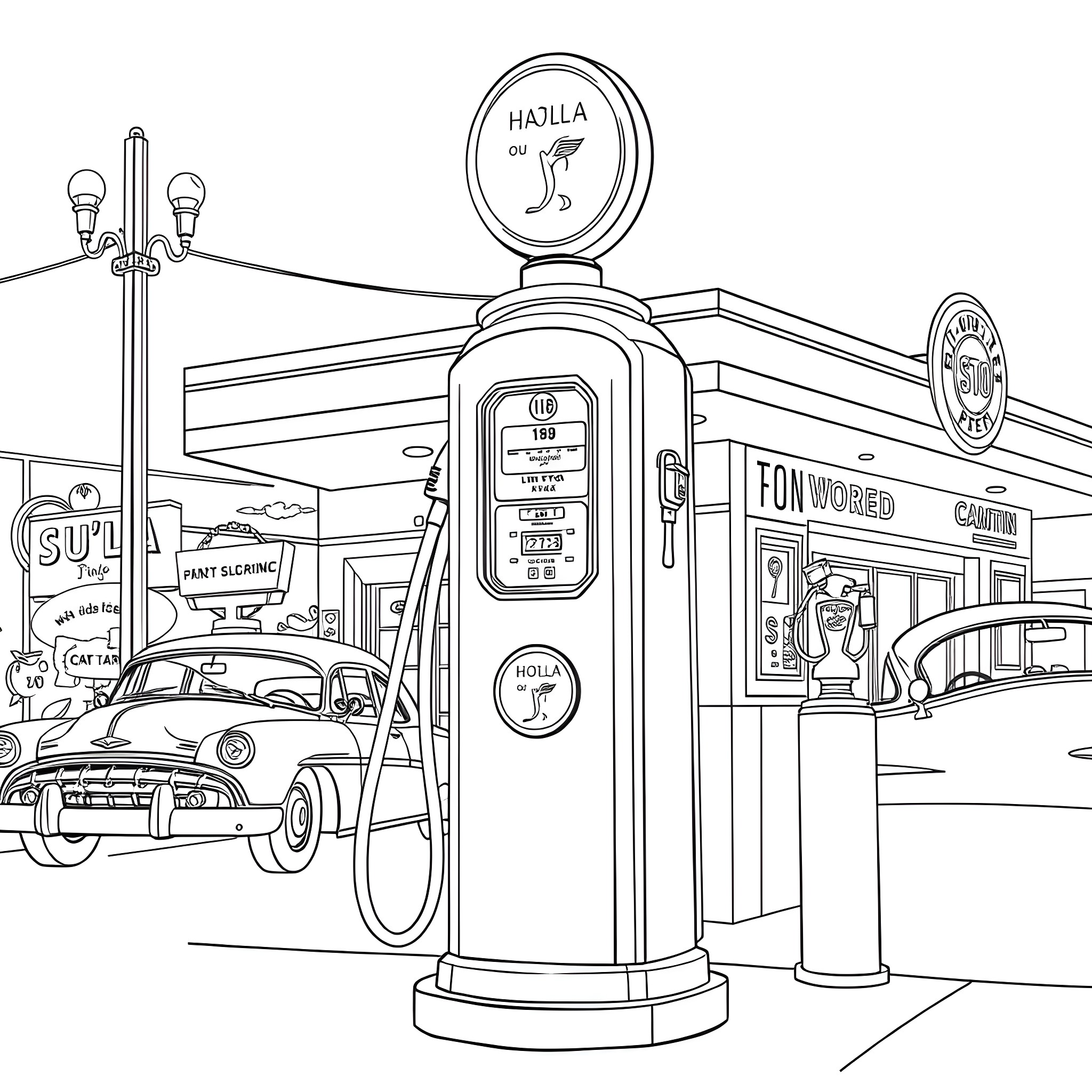 12 Best Gas Pump Coloring Pages (Free Printable PDFs)