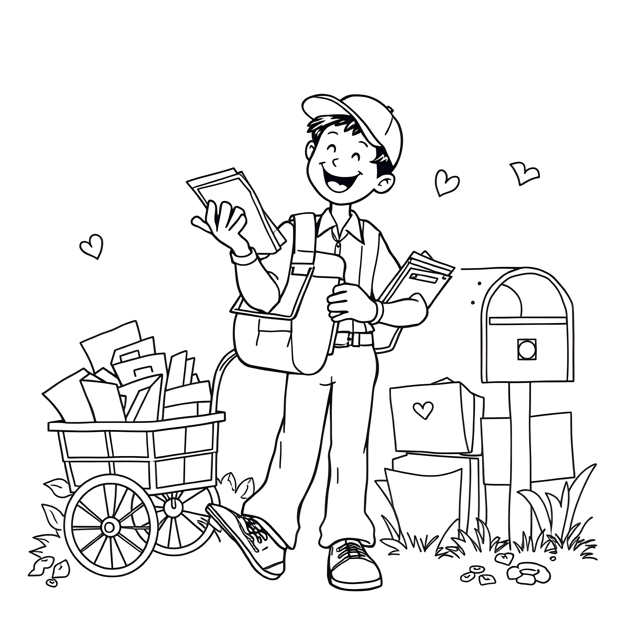 Mail Carrier Coloring Pages