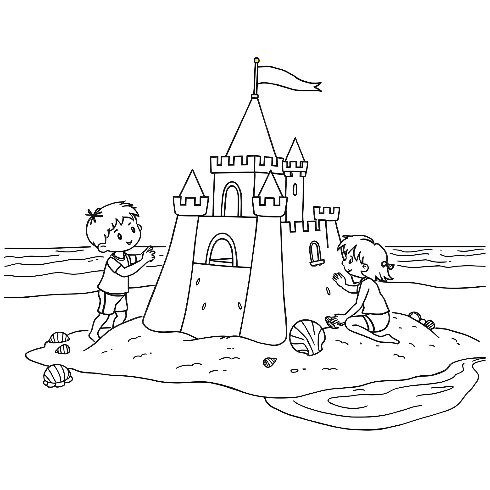 1 Best Sandcastle Coloring Pages (Free Printable PDFs)