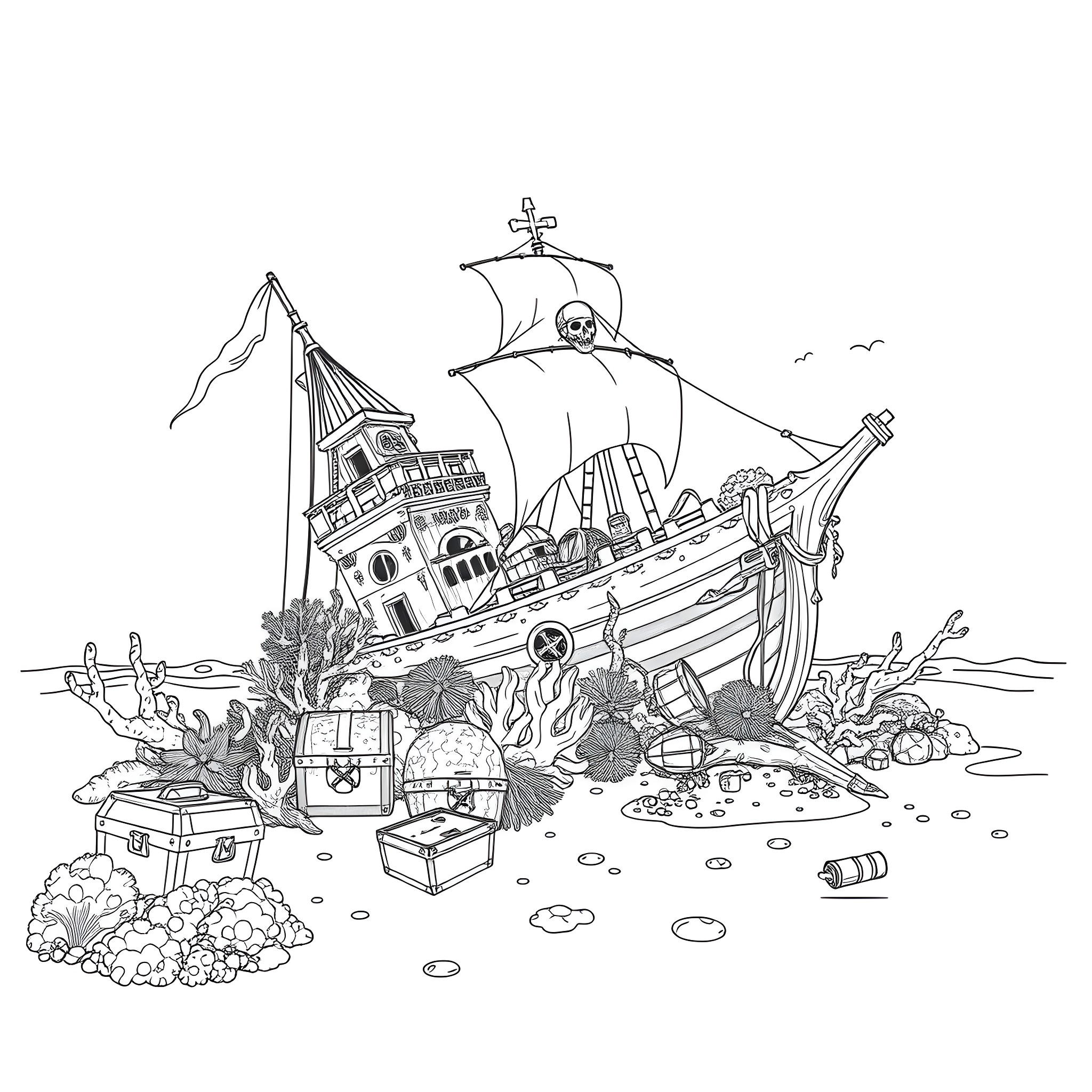 Best Pirate Ship Coloring Pages (Free Printable PDF)