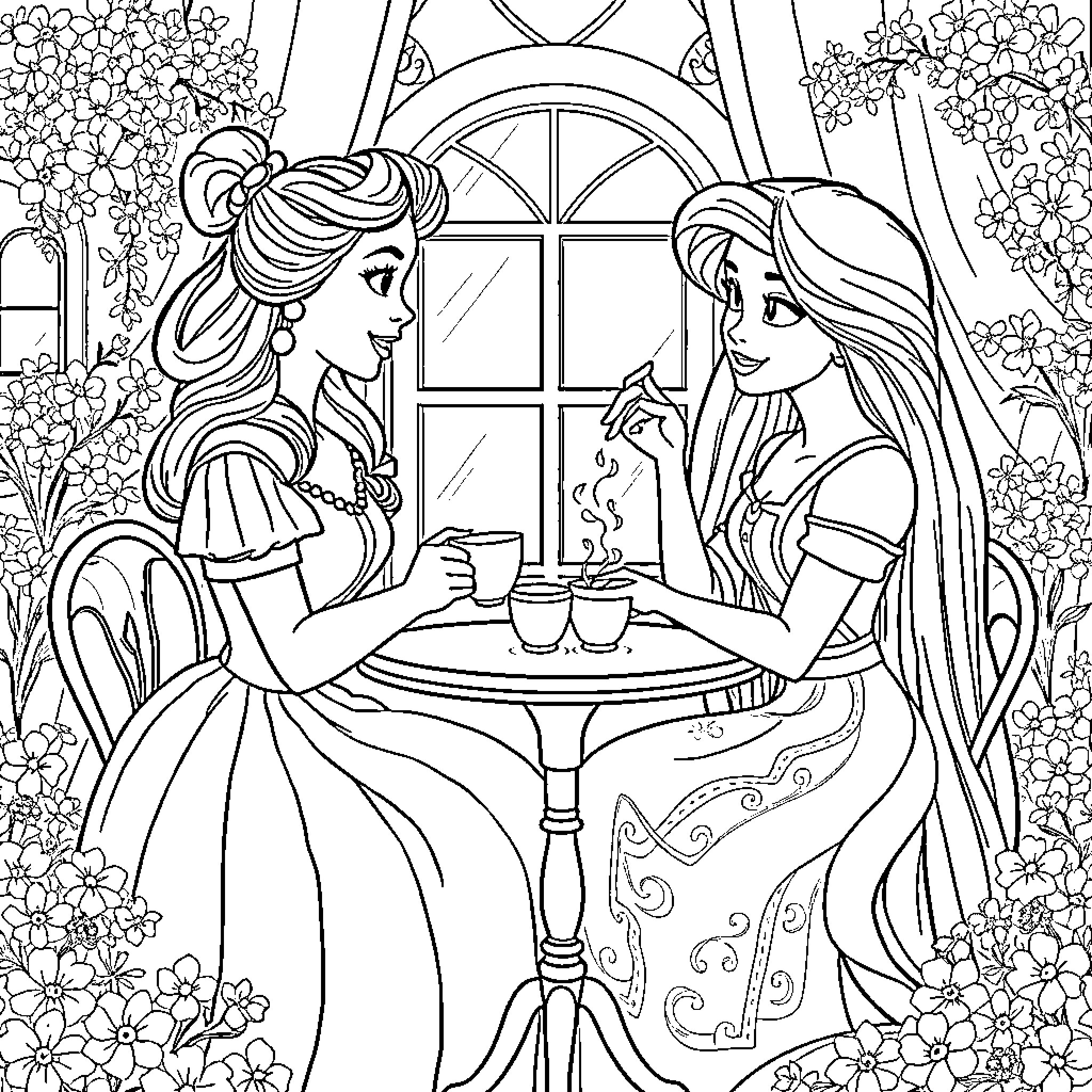Best Belle and Rapunzel Coloring Pages (Free Printable PDF)