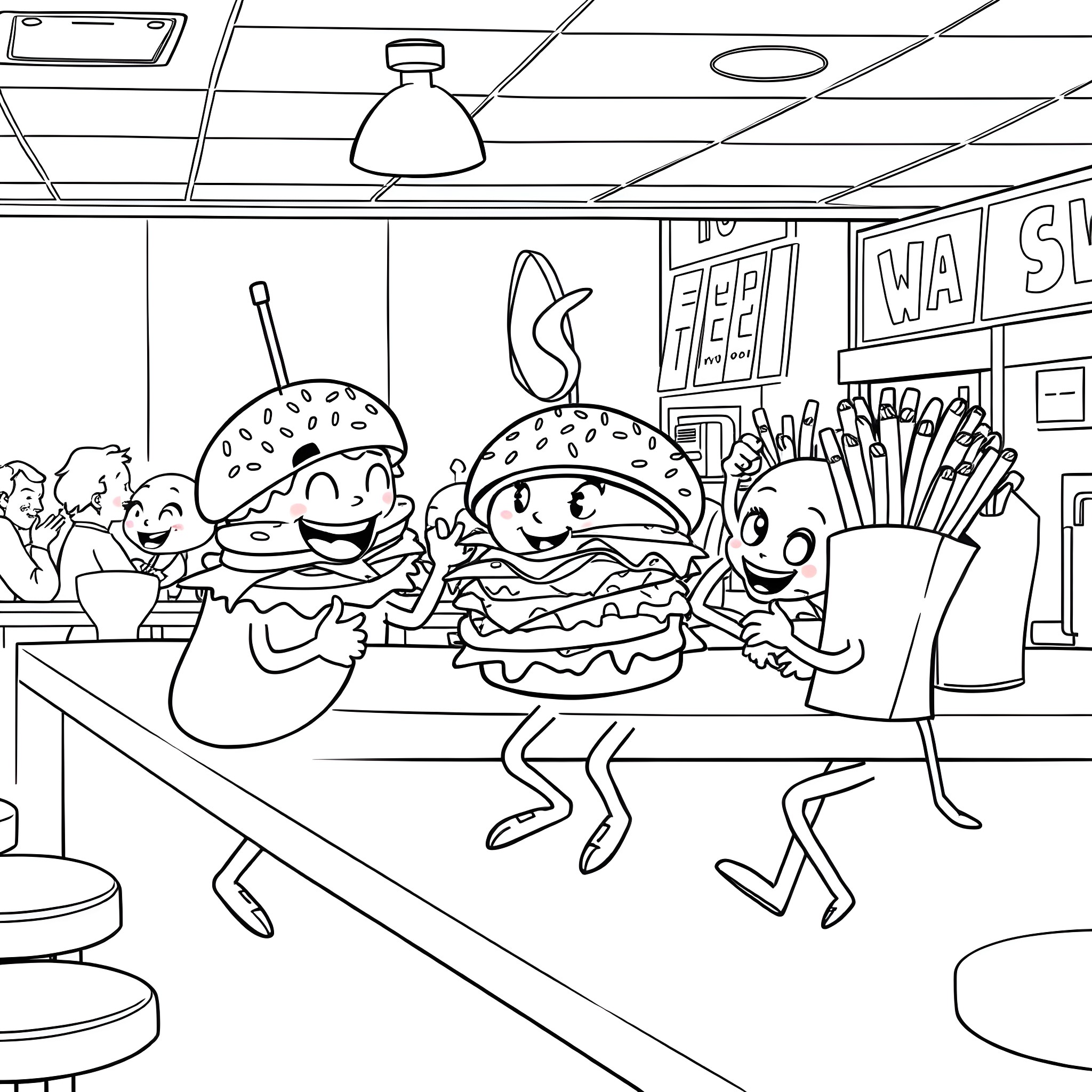 5 Best Fast Food Coloring Pages (Free Printable PDFs)