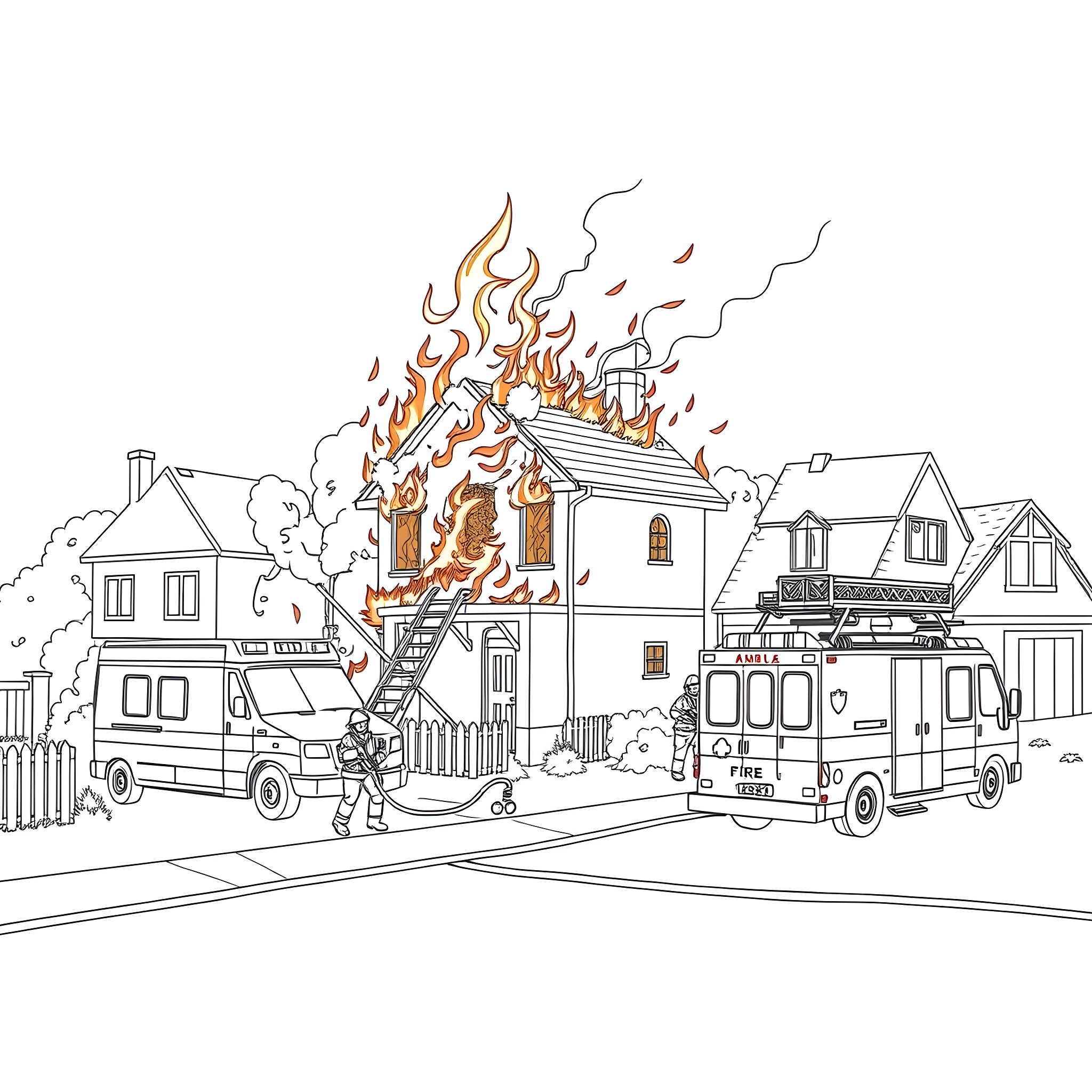 Best House Fire Coloring Pages (Free Printable PDF)