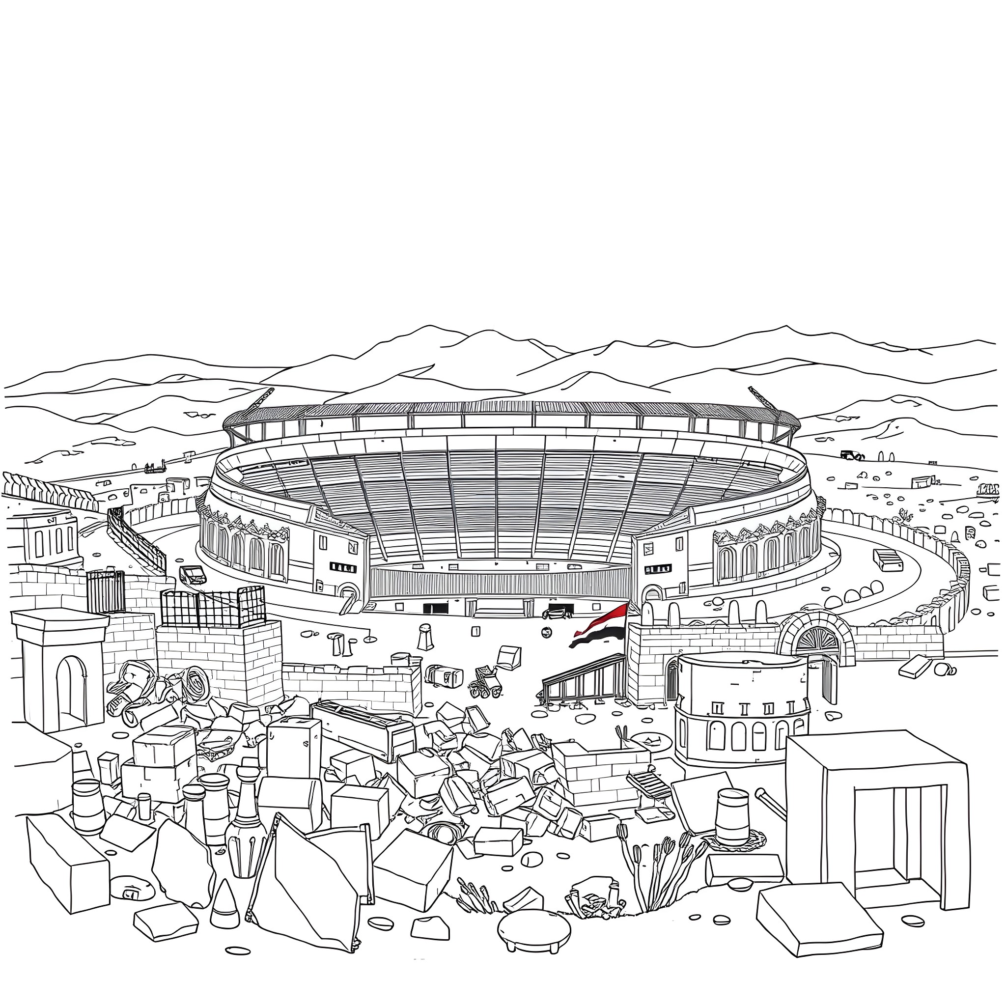 1 Best Al-Mada'in Stadium Coloring Pages (Free Printable PDFs)