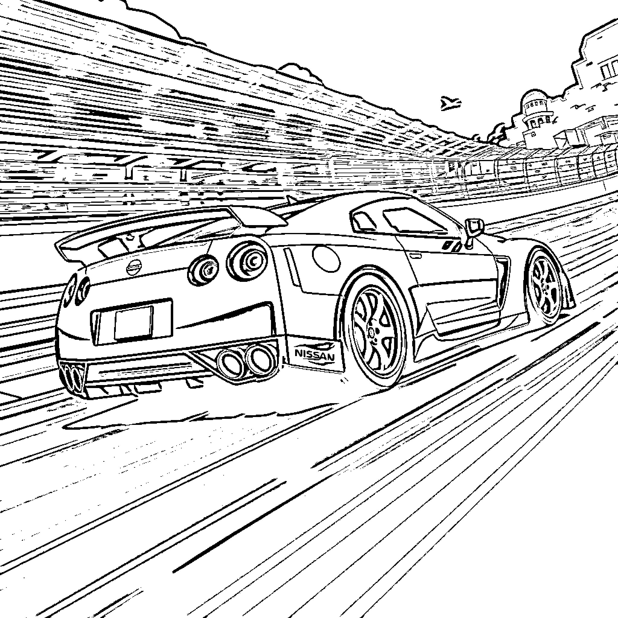 Best Nissan GTR Coloring Pages (Free Printable PDF)