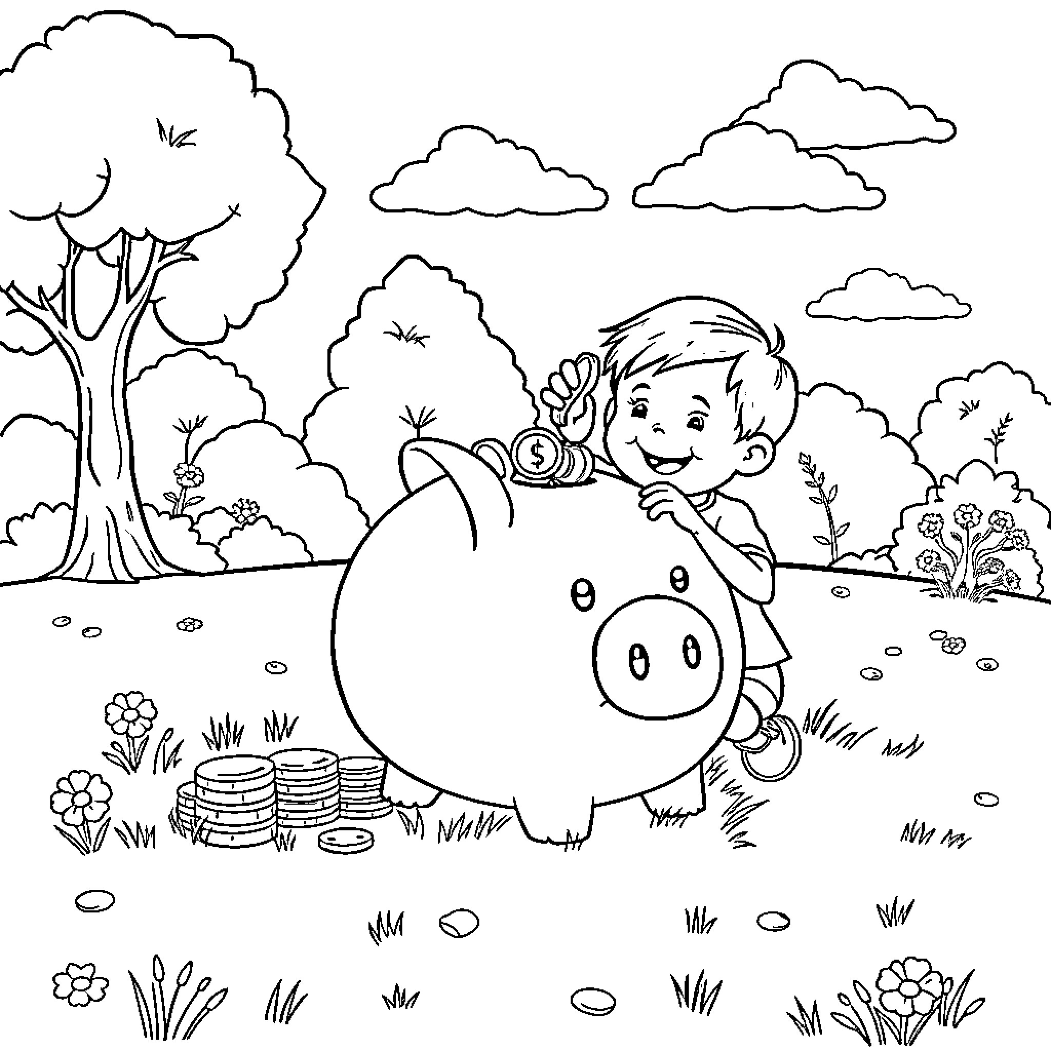 Best Piggy Bank Coloring Pages (Free Printable PDF)
