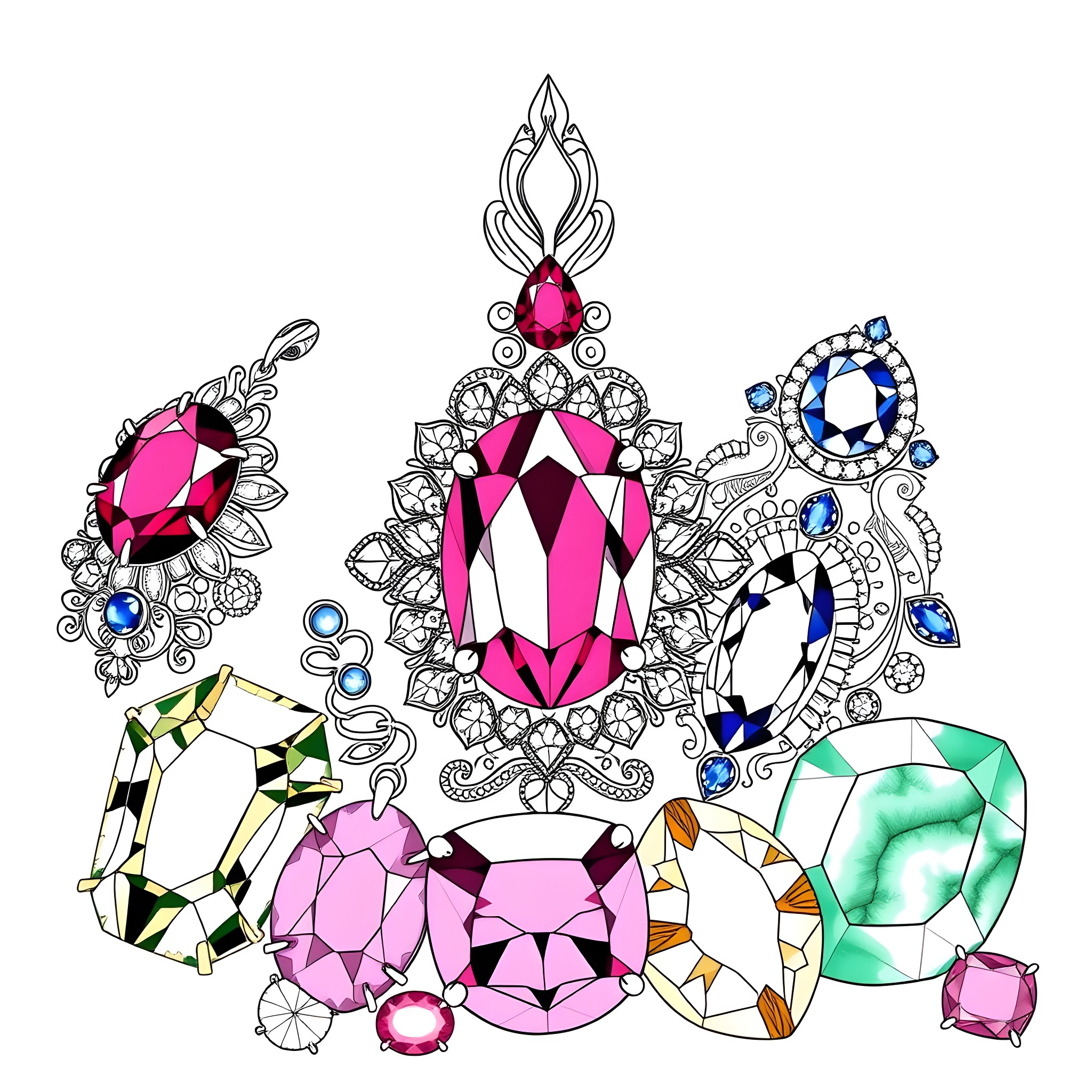 Best Gemstone Coloring Pages (Free Printable PDF)