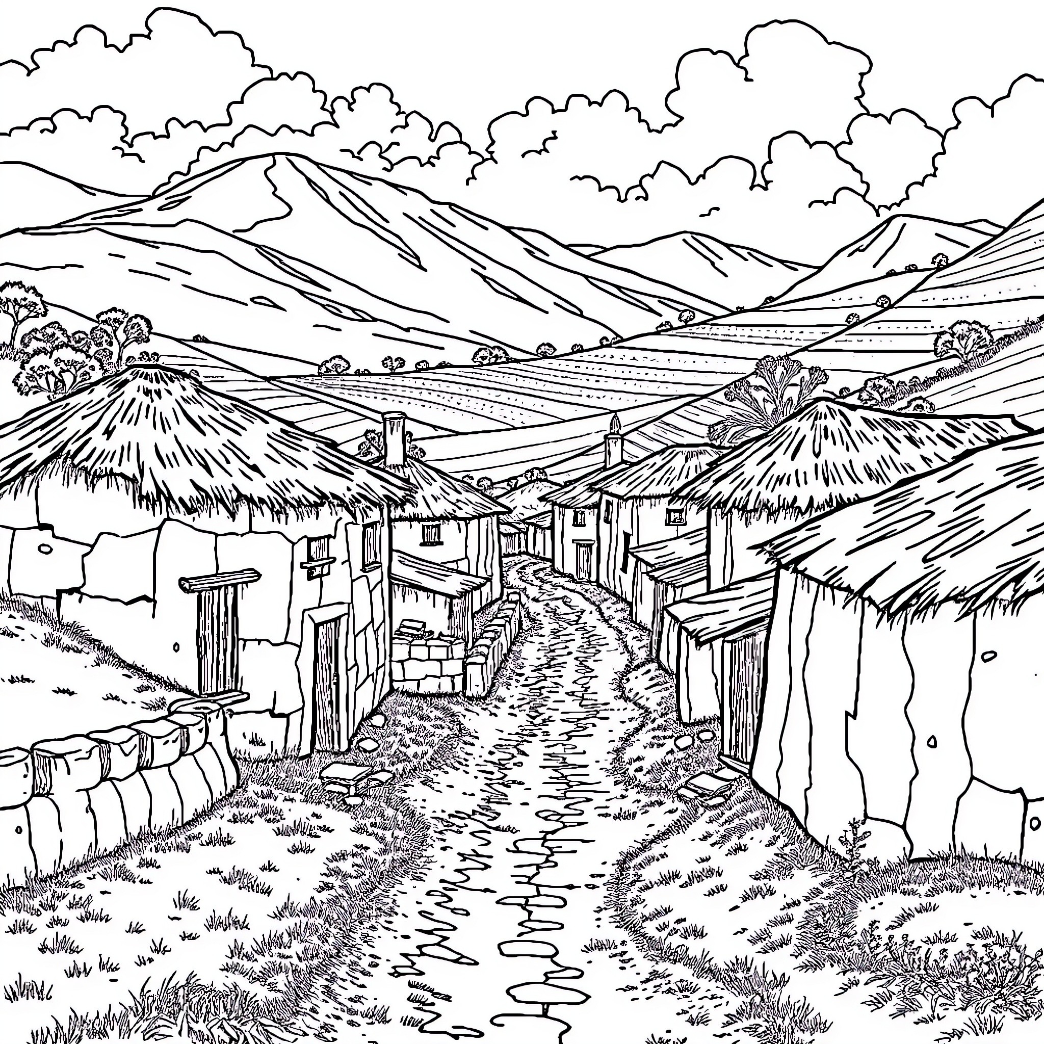 Best Village Coloring Pages (Free Printable PDF)