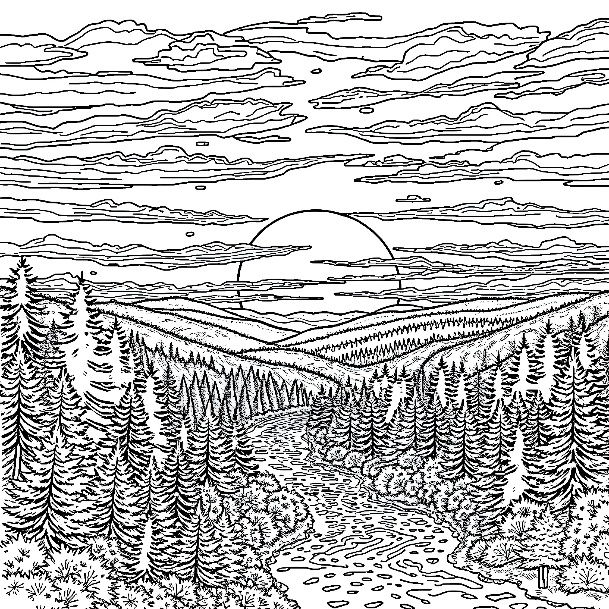 109 Best Sunset Coloring Pages (Free Printable PDFs)