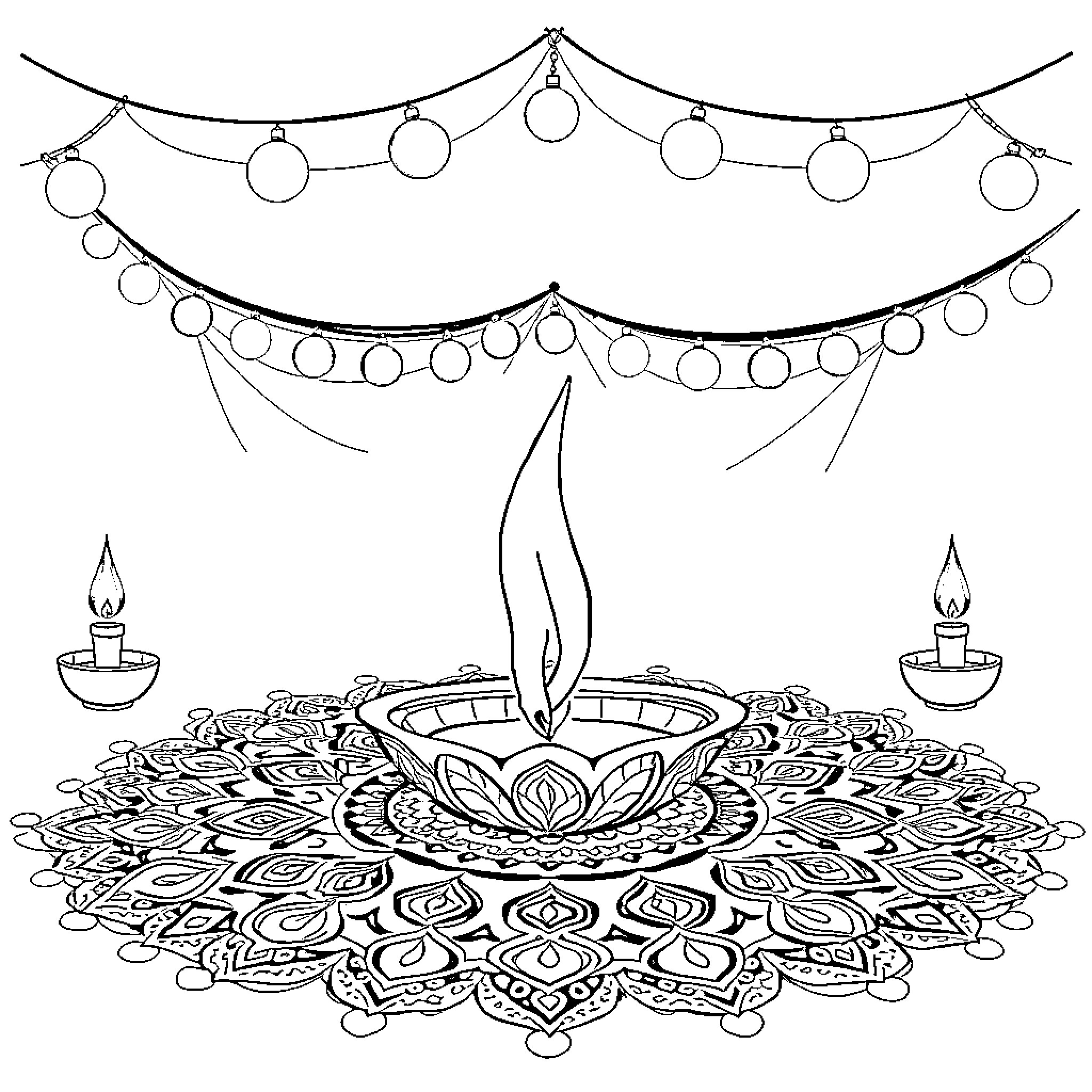 Best Diwali Coloring Pages (Free Printable PDF)