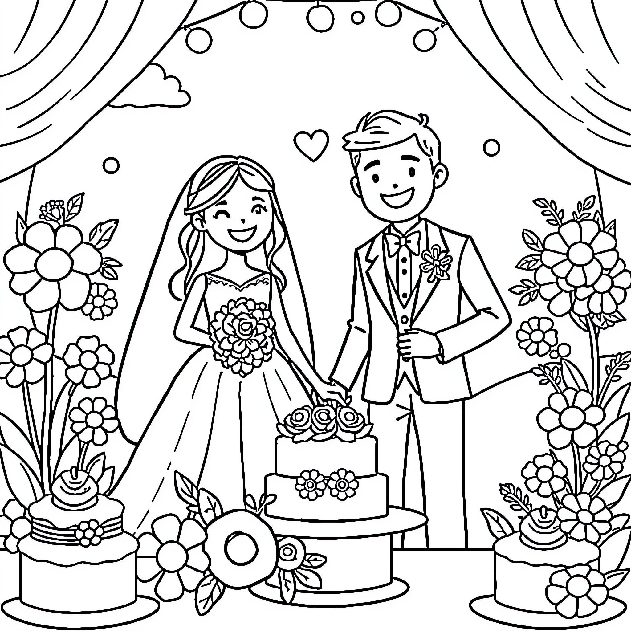 Best Wedding Coloring Pages (Free Printable PDF)