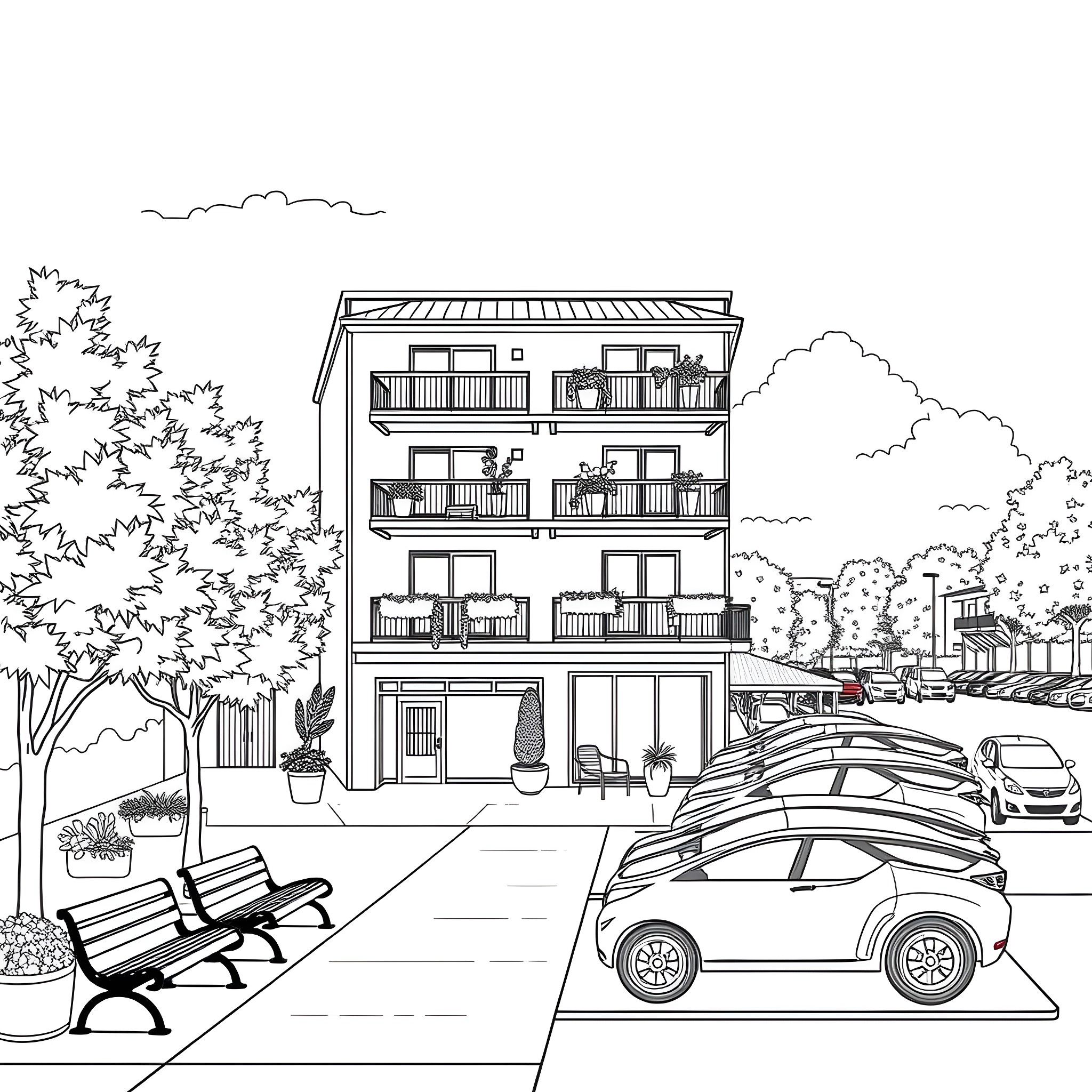 Best Apartment Coloring Pages (Free Printable PDF)