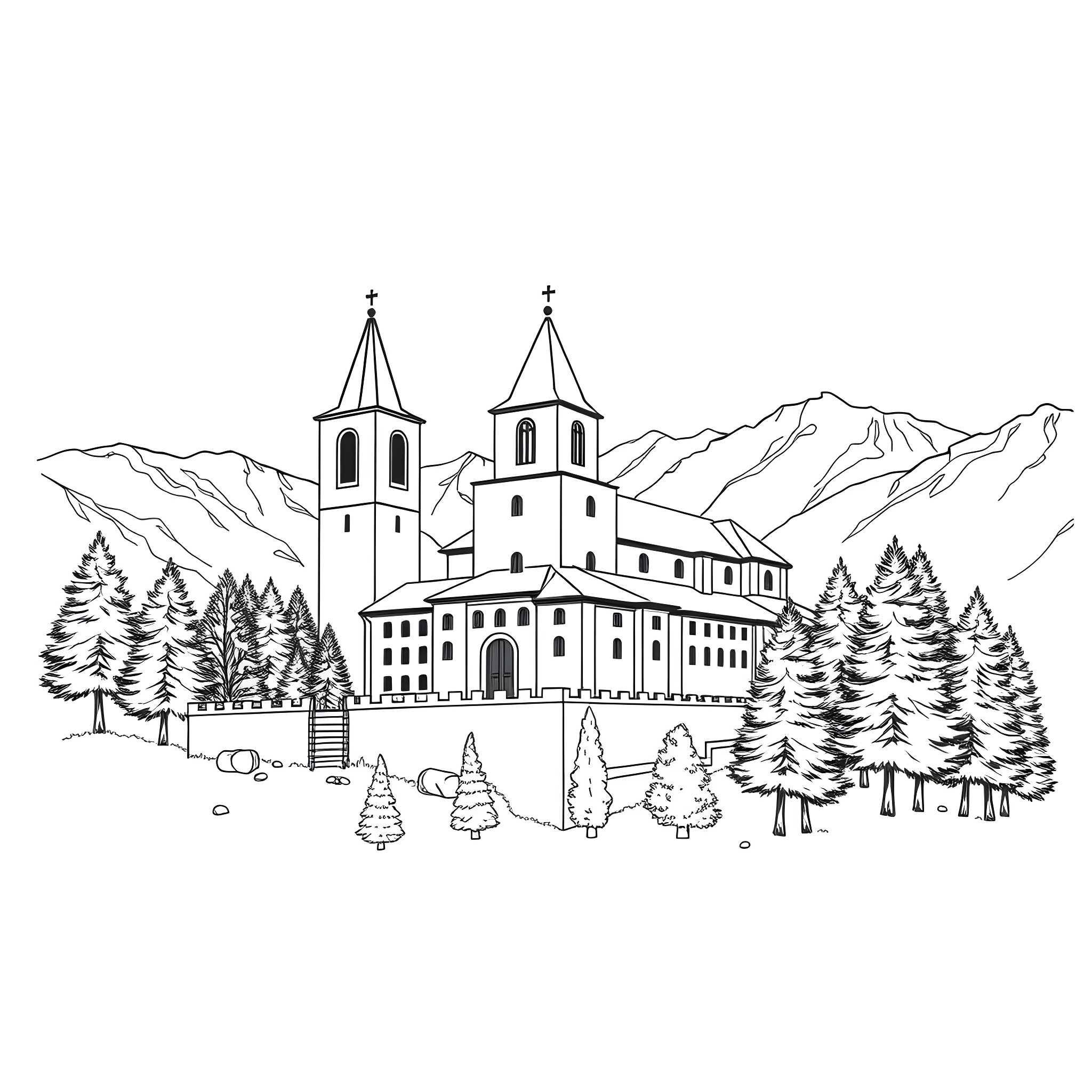 Best Monastery Coloring Pages (Free Printable PDF)