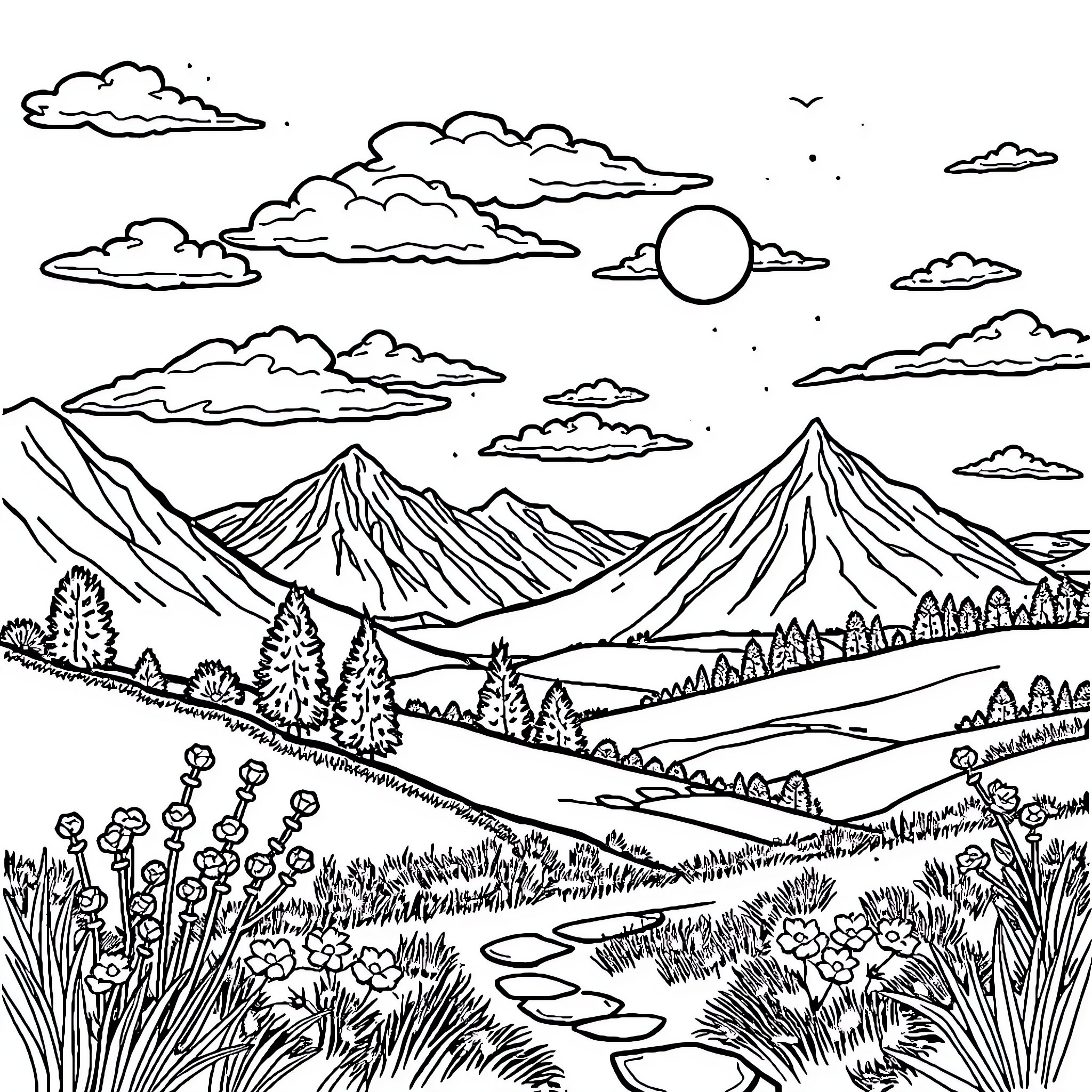 Best Landscape Coloring Pages (Free Printable PDF)
