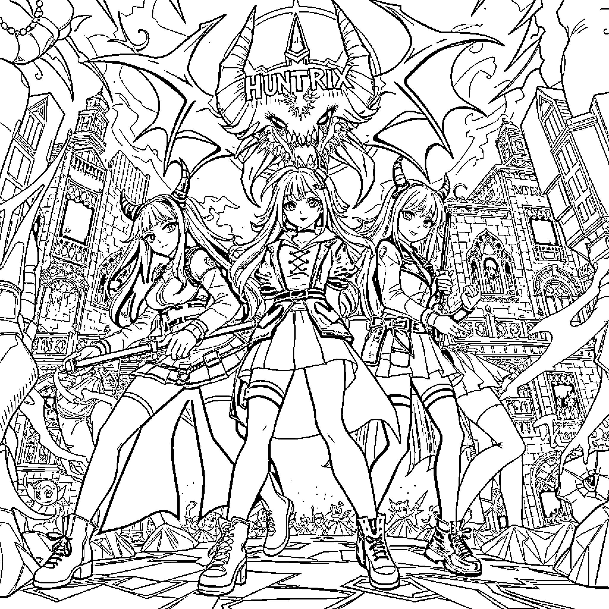 Best Huntrix Coloring Pages (Free Printable PDF)