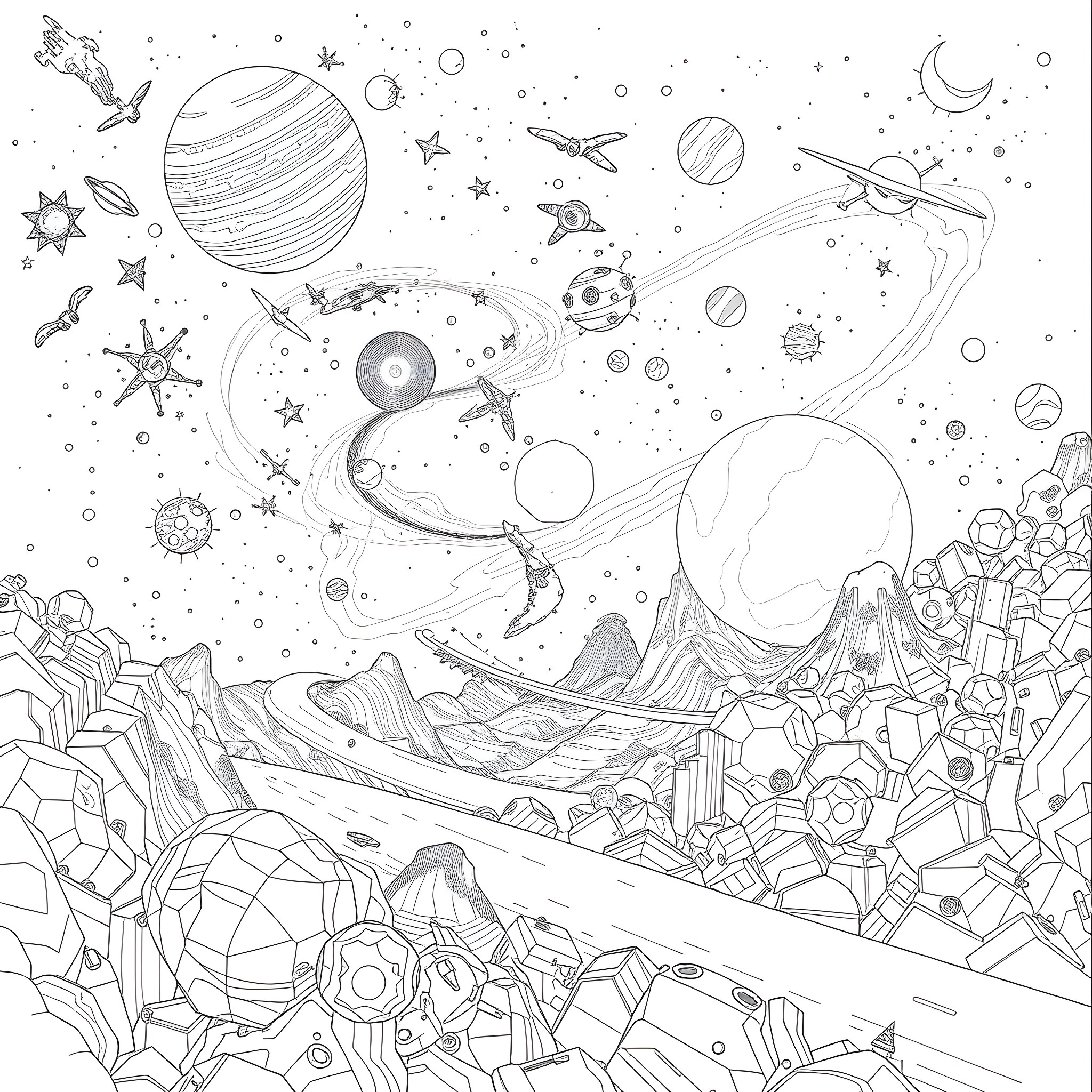Best Space Coloring Pages (Free Printable PDF)