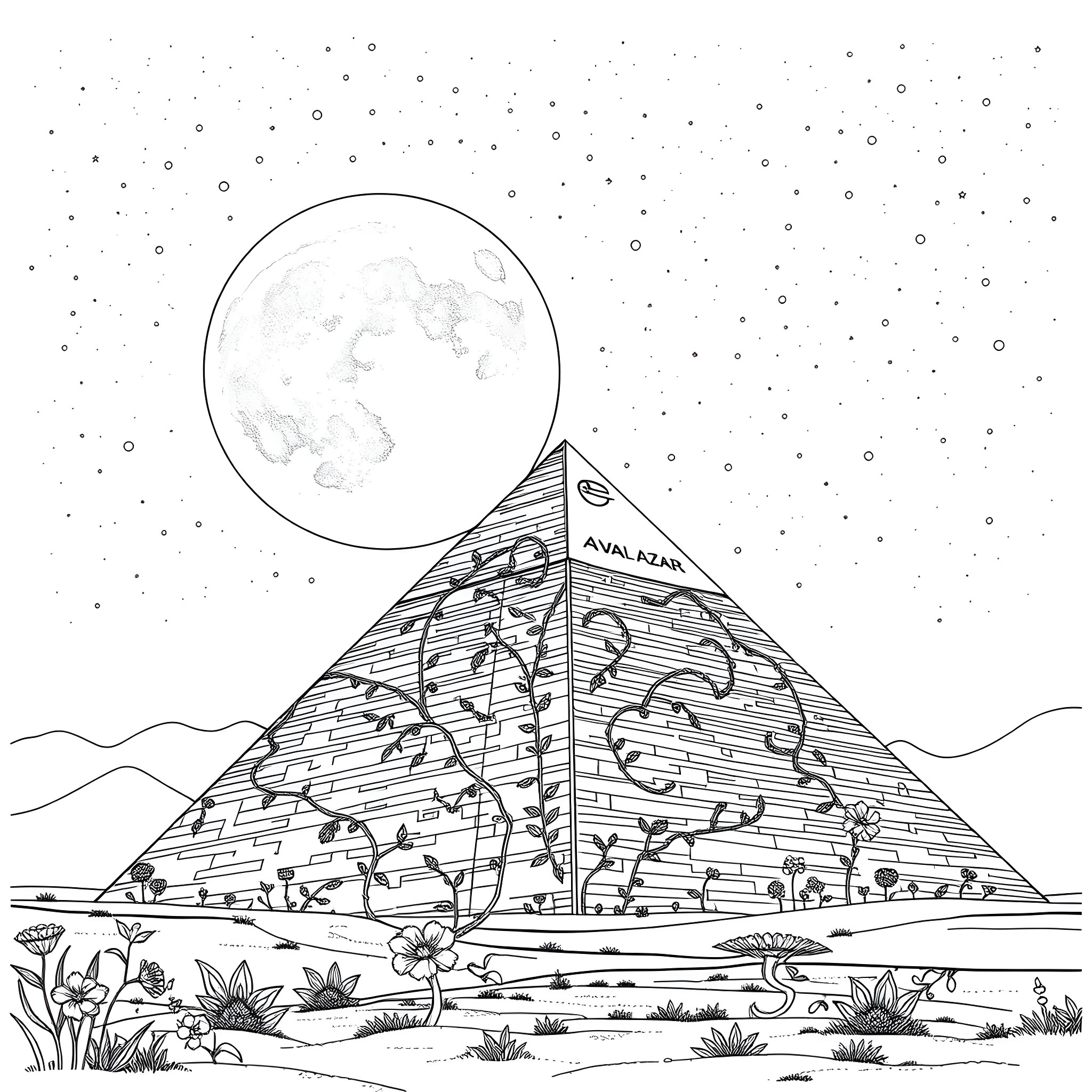 pyramid coloring pages free