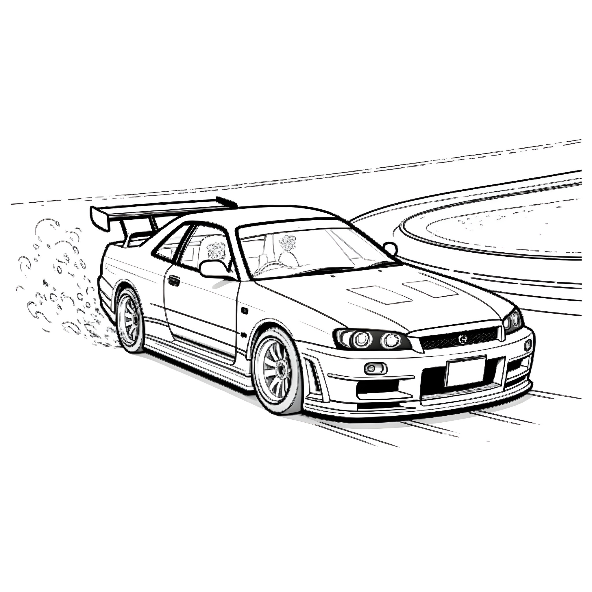 Best Nissan R34 GTR Coloring Pages (Free Printable PDF)