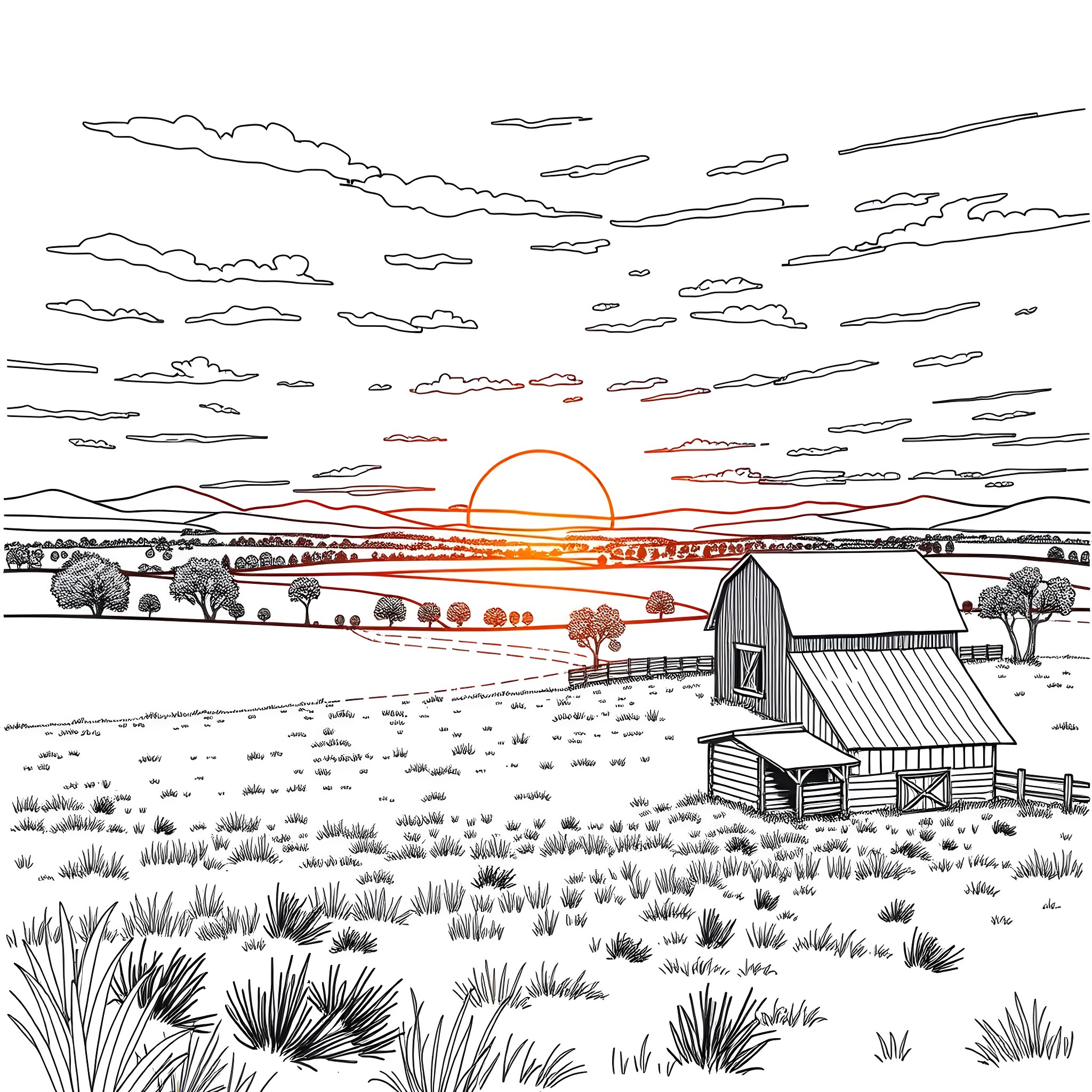 109 Best Sunset Coloring Pages (Free Printable PDFs)