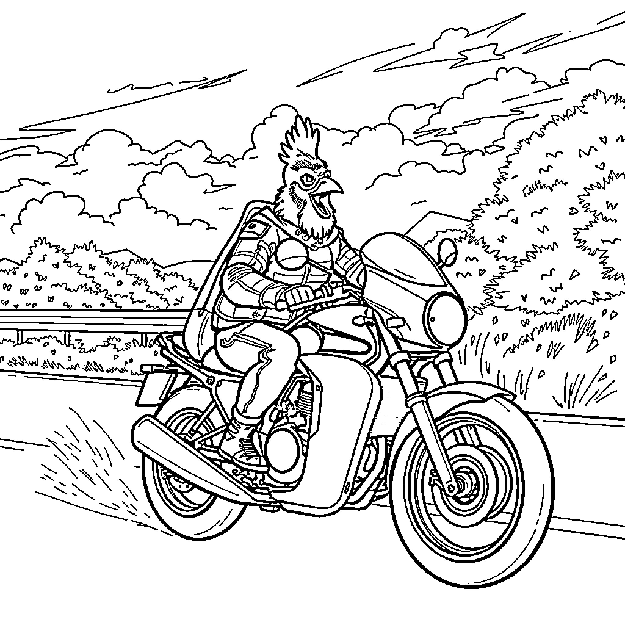 Best Motorcycle Rooster Coloring Pages (Free Printable PDF)