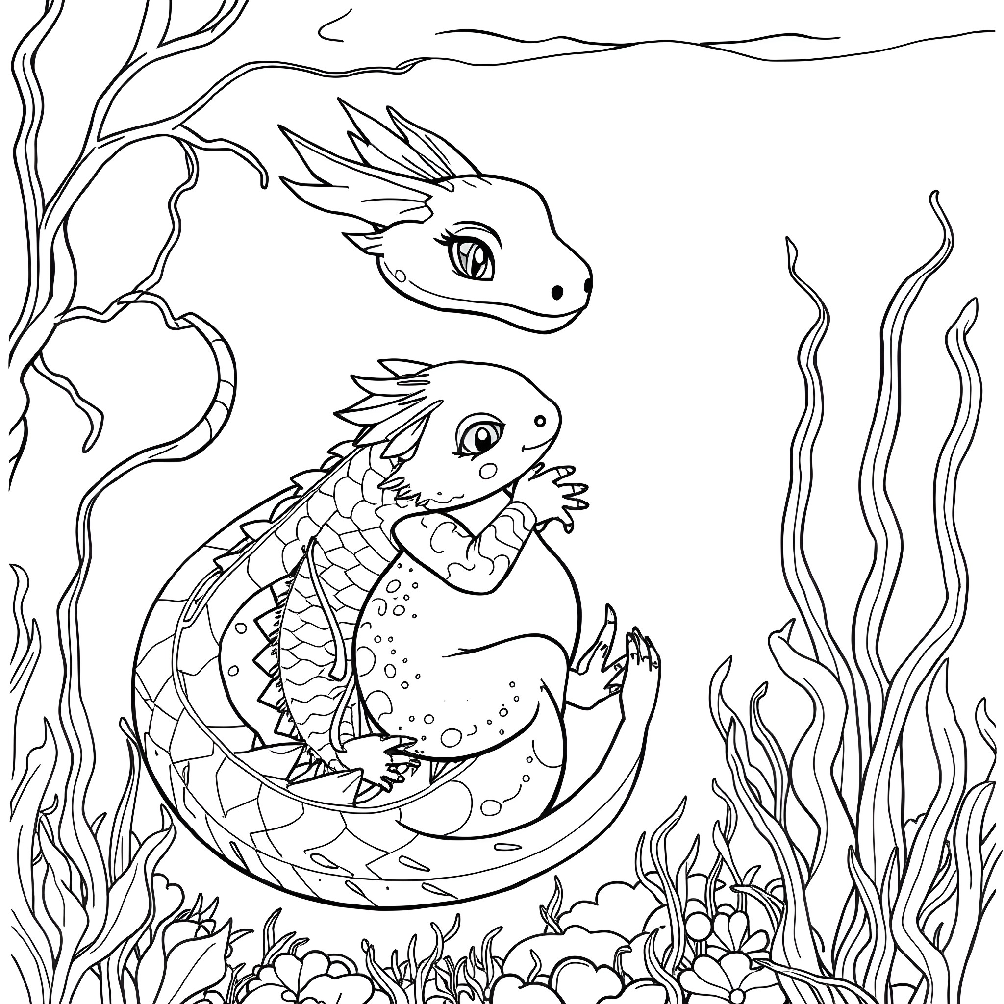 Best Water Dragon Coloring Pages (Free Printable PDF)