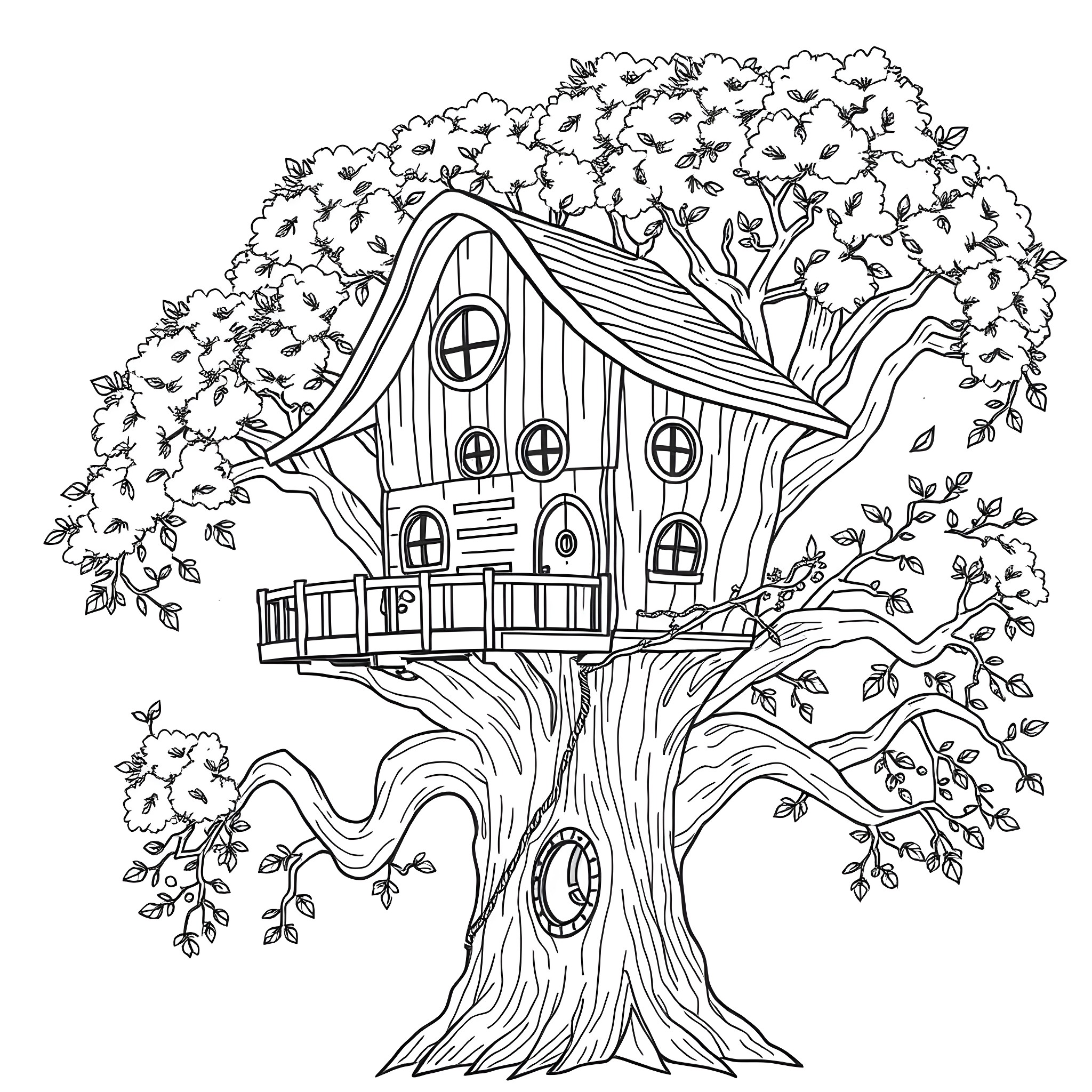 Best Treehouse Coloring Pages (Free Printable PDF)