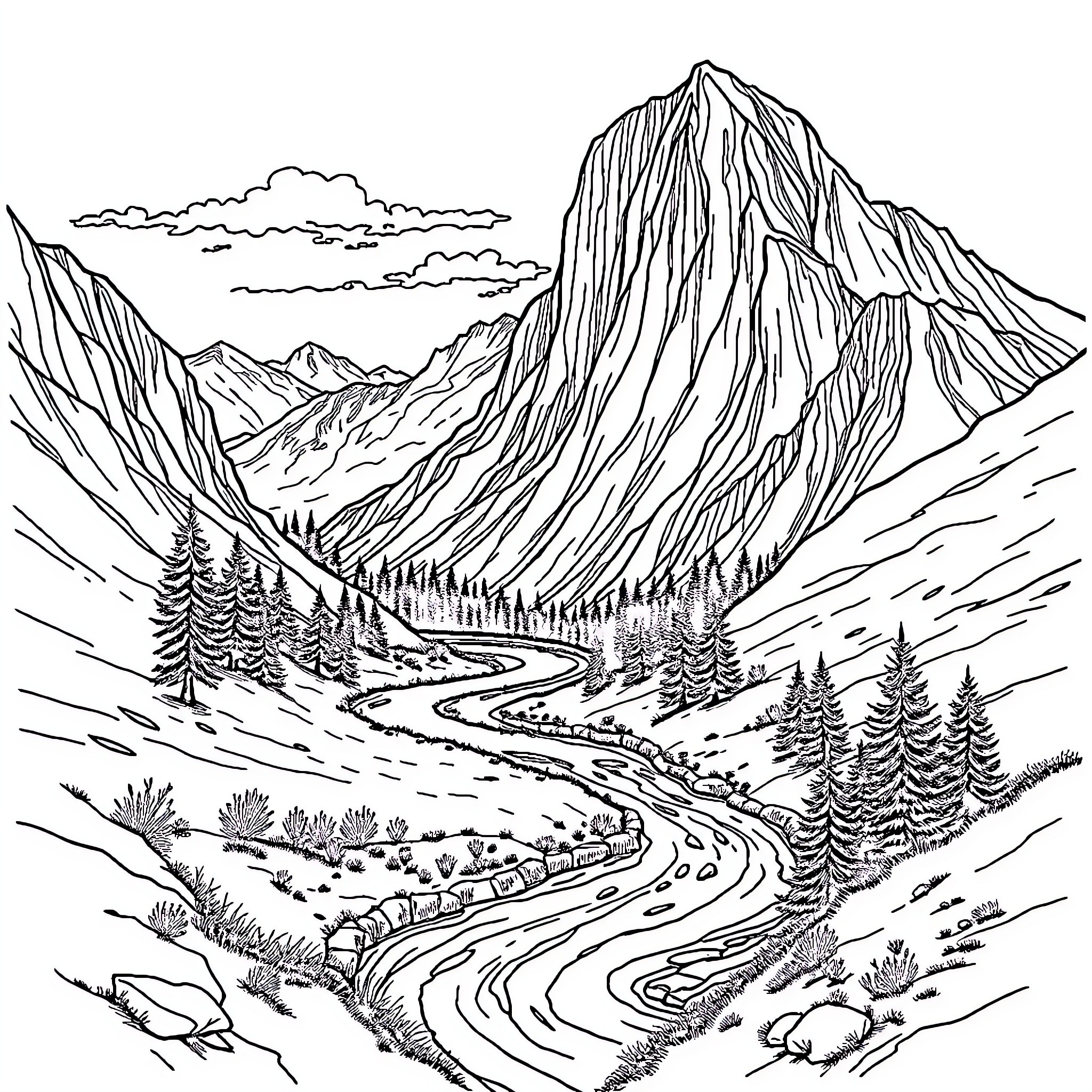 Best Mountain Coloring Pages (Free Printable PDF)