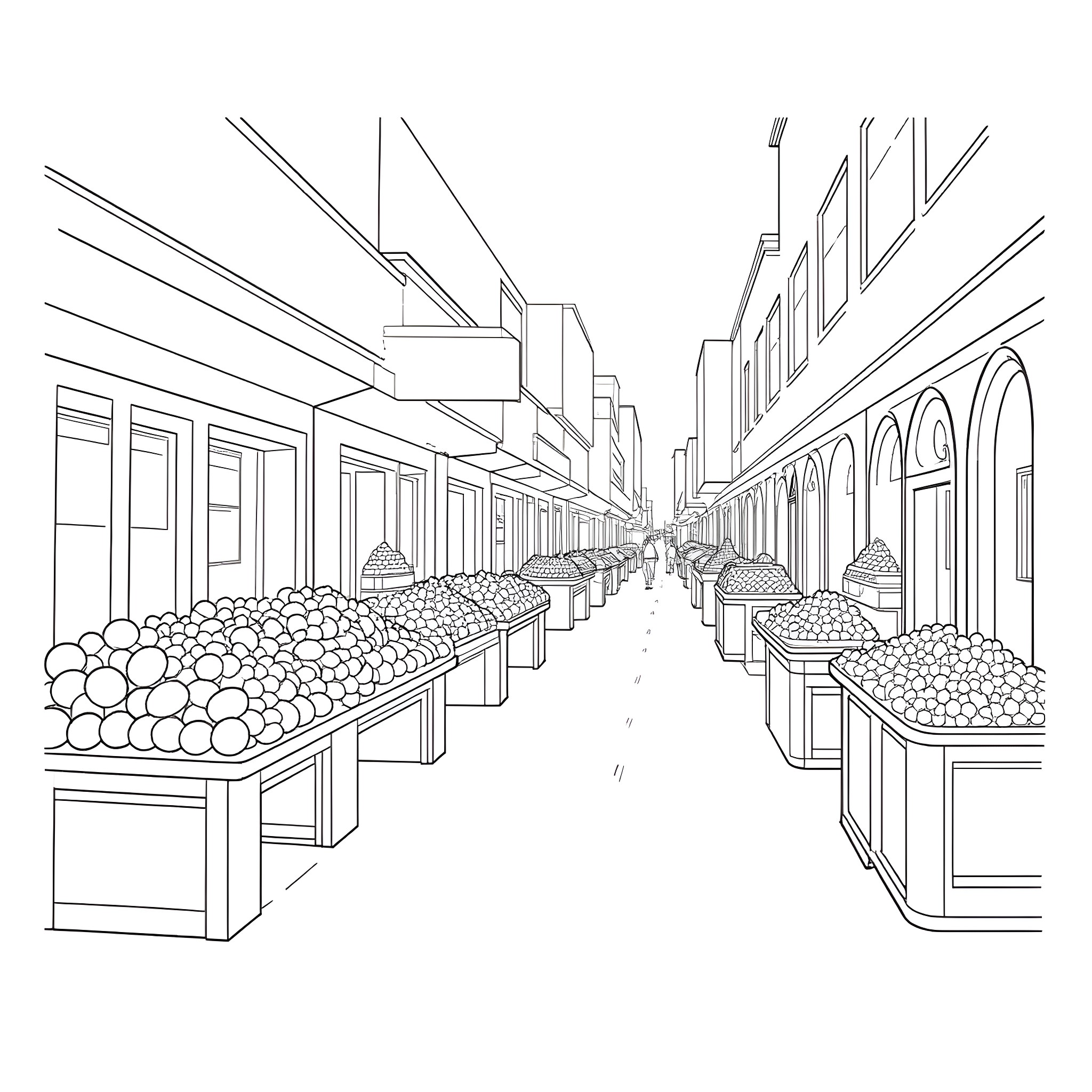 4 Best Marketplace Coloring Pages (Free Printable PDFs)