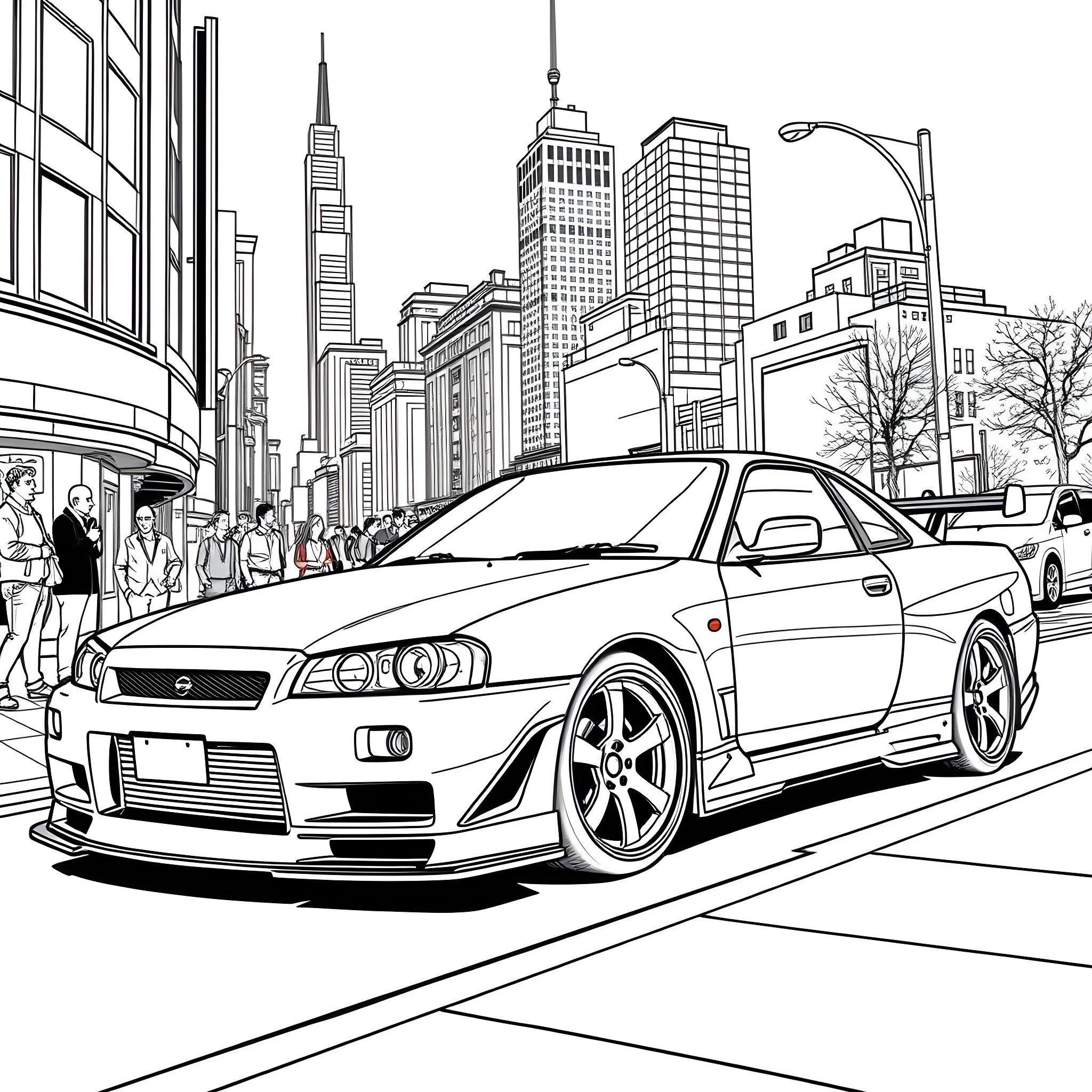 3 Best Nissan R34 GTR Coloring Pages (Free Printable PDFs)