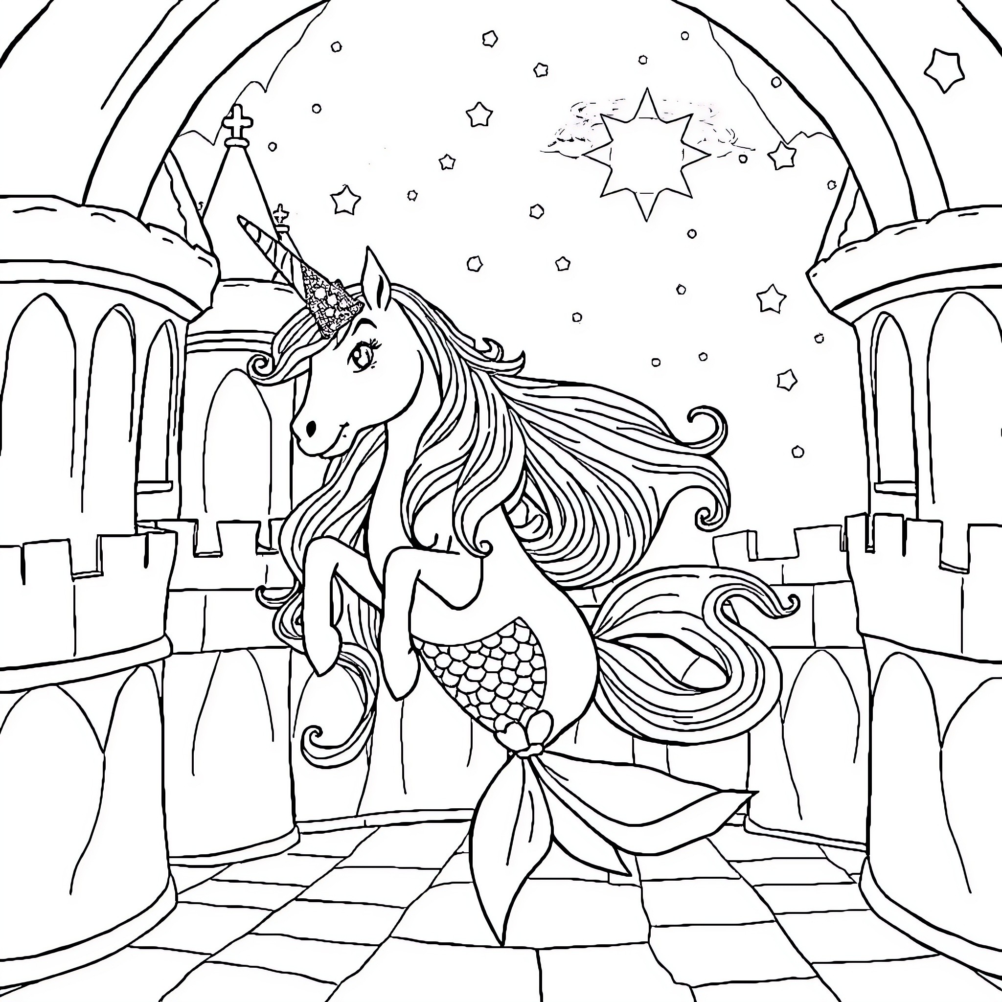 Best Mermaid Unicorn Coloring Pages (Free Printable PDF)