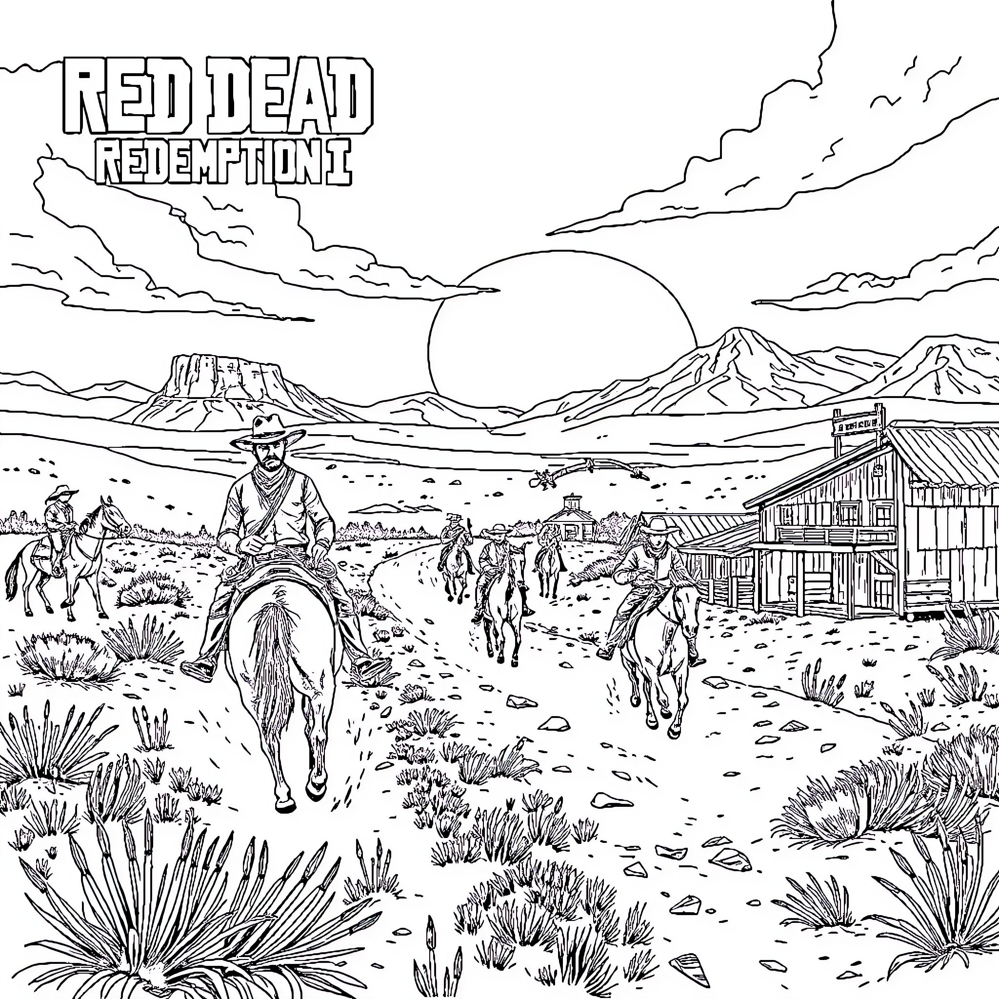 13 Best Red Dead Redemption Coloring Pages (Free Printable PDFs)