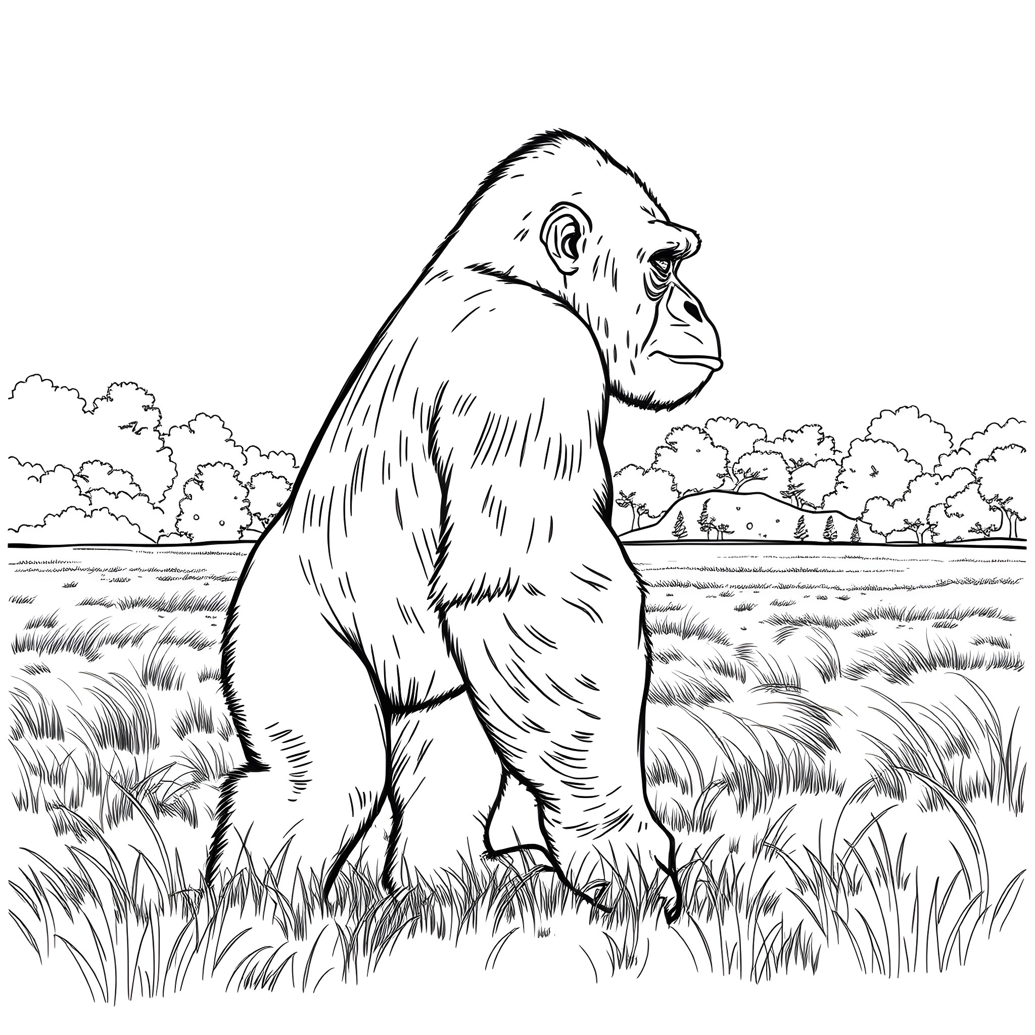 29 Best Gorilla Coloring Pages (Free Printable PDFs)