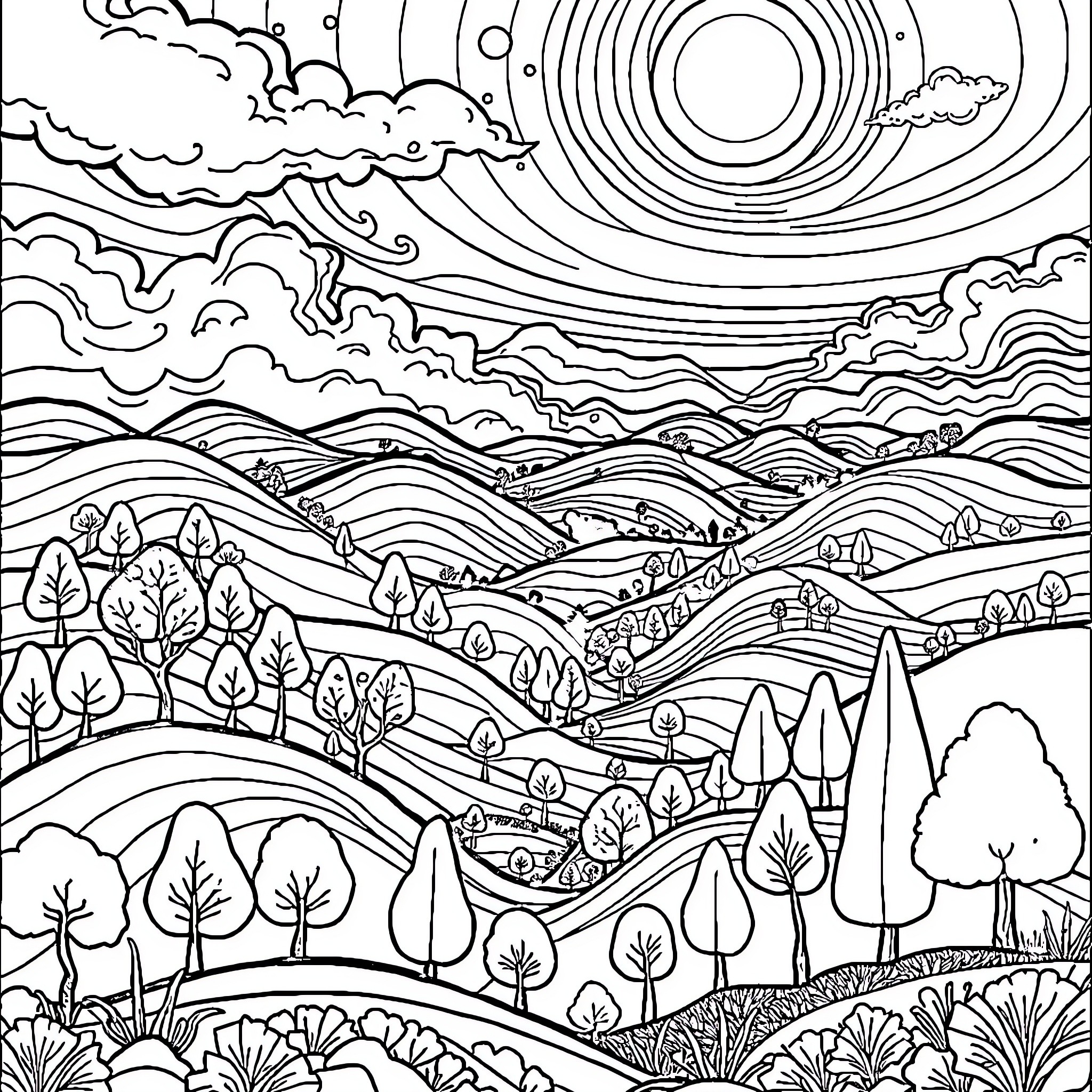 Best Landscape Coloring Pages (Free Printable PDF)