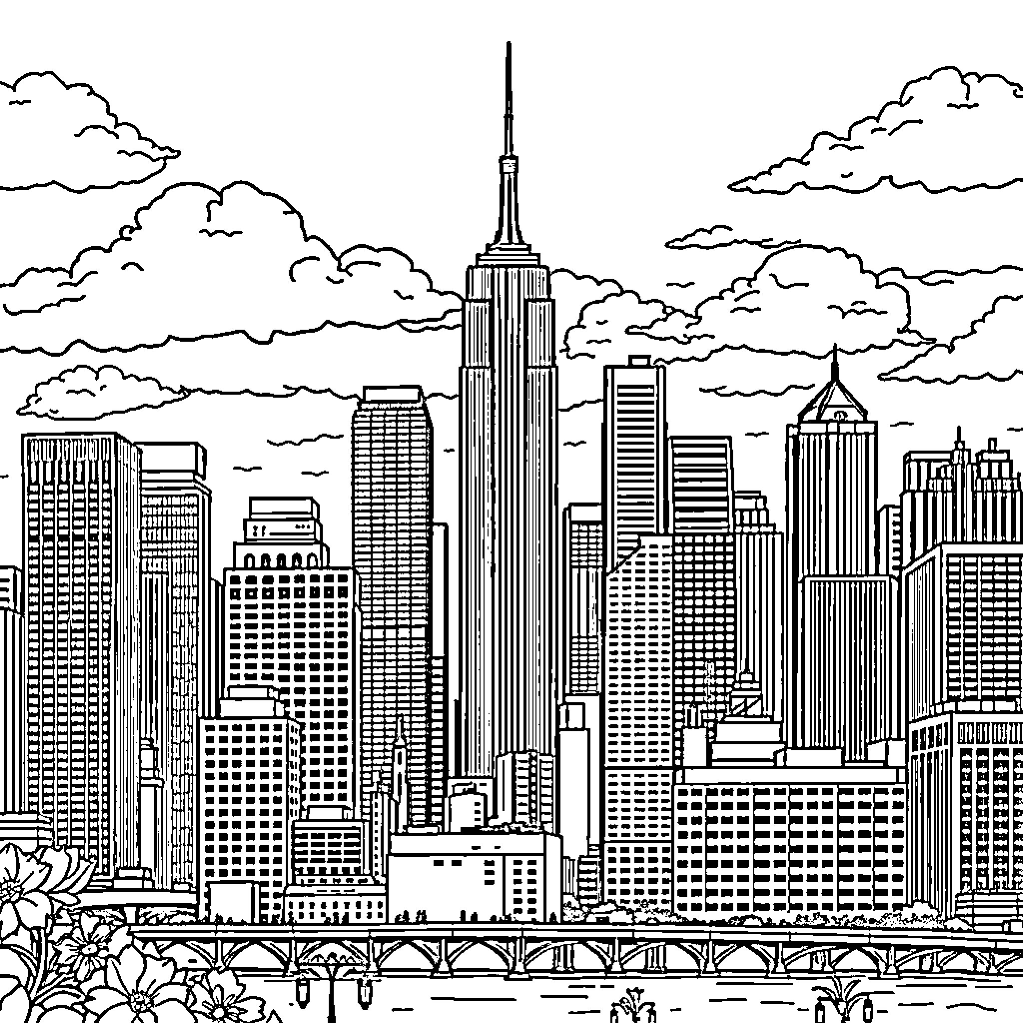 Best New York Skyline Coloring Pages (Free Printable PDF)