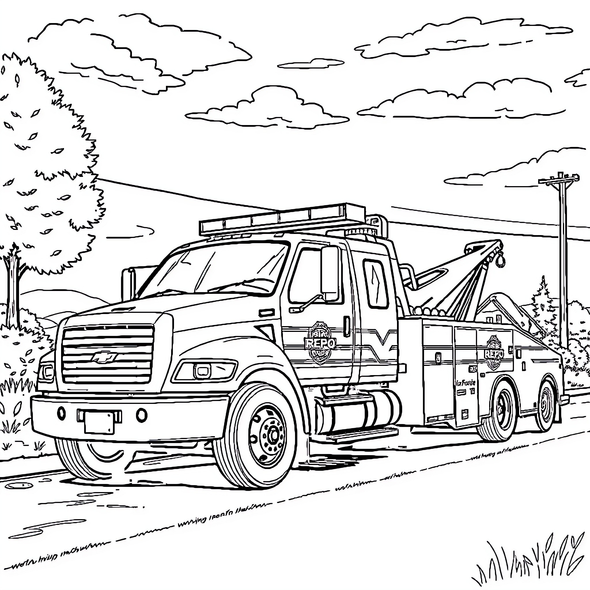 Best Repo Truck Coloring Pages (Free Printable PDF)